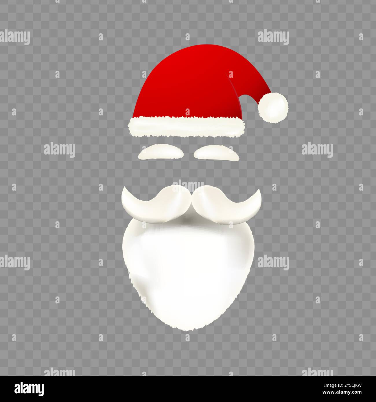 Vector illustration of Santa cap and beard on transparent background Stock Vector Image & Art ...