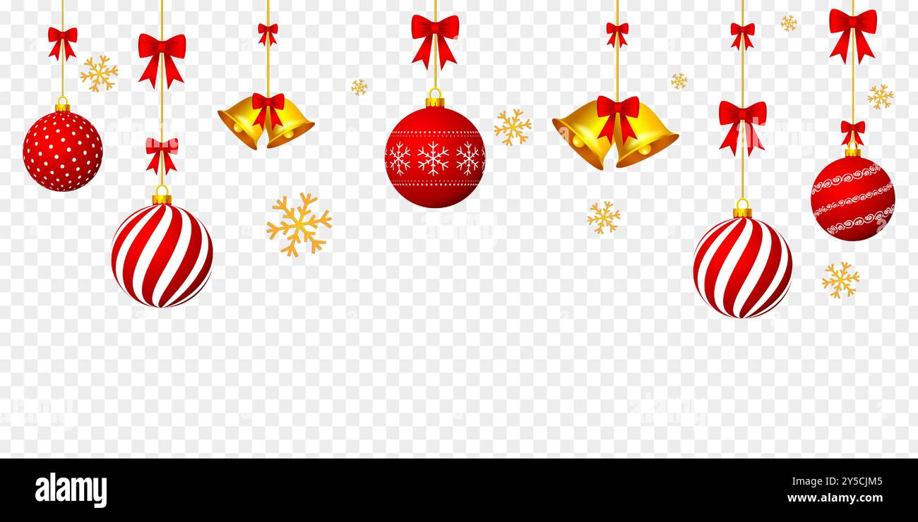 Vector illustration of fir branches with Christmas balls and party ...