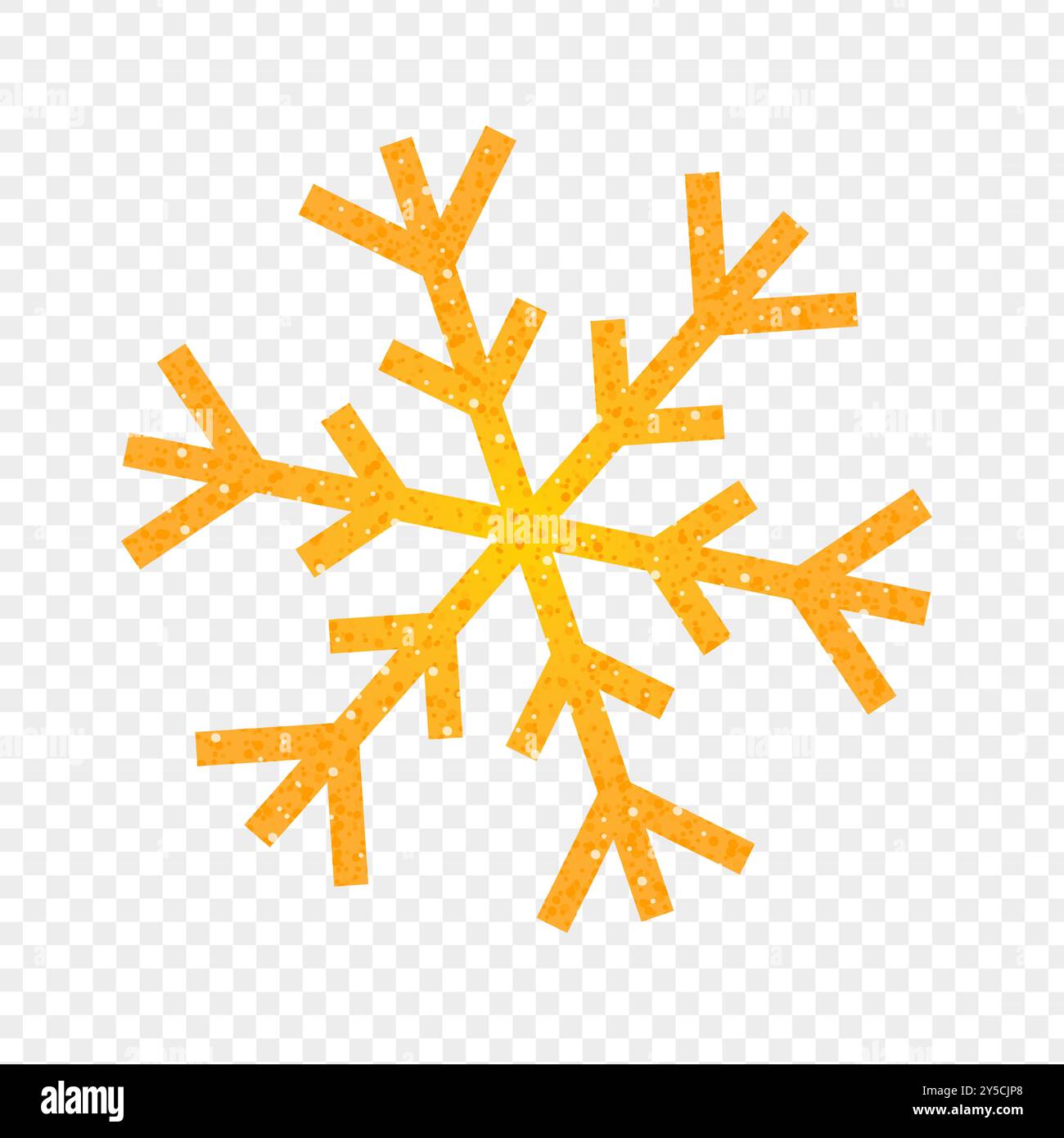 Vector illustration of yellow snowflake on transparent background Stock ...