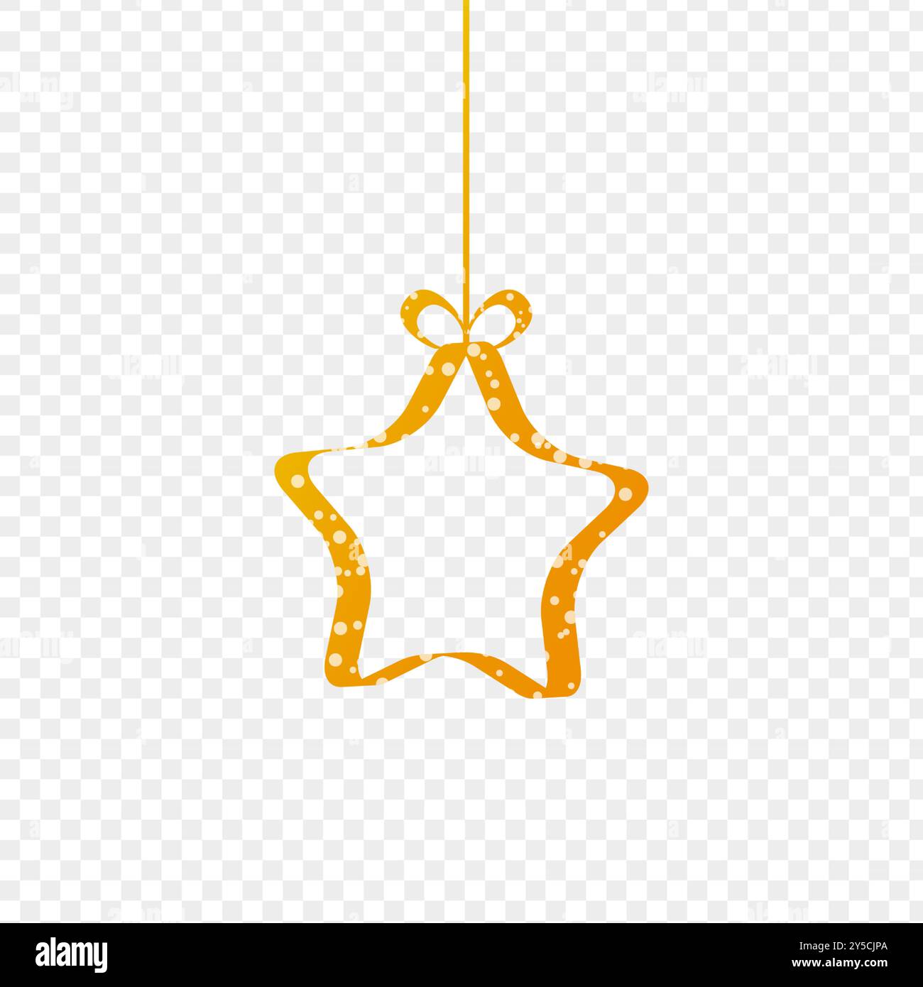 Vector illustration of hanging star on transparent background Stock ...