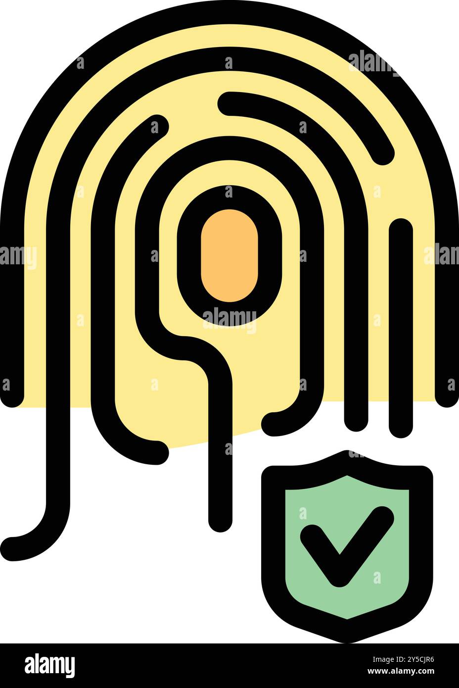 Green fingerprint check mark icon hi-res stock photography and images ...