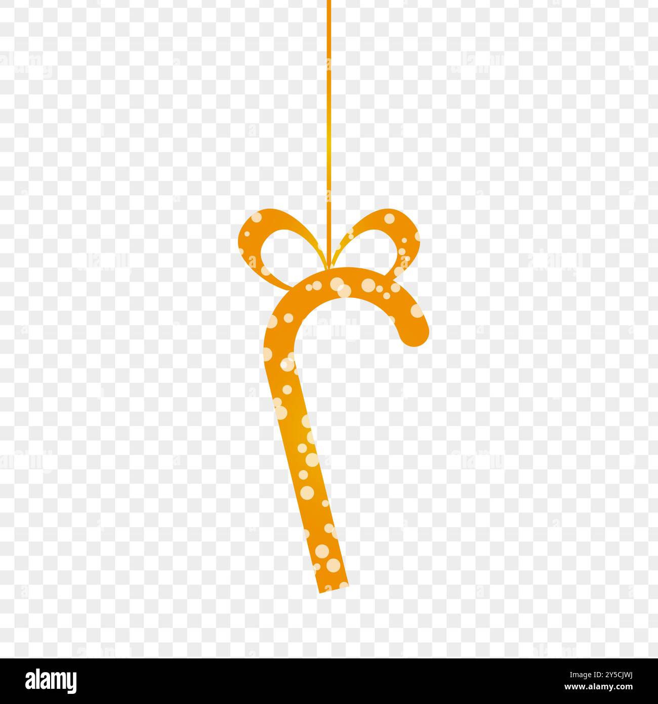 Vector illustration of hanging Christmas cane on transparent background ...