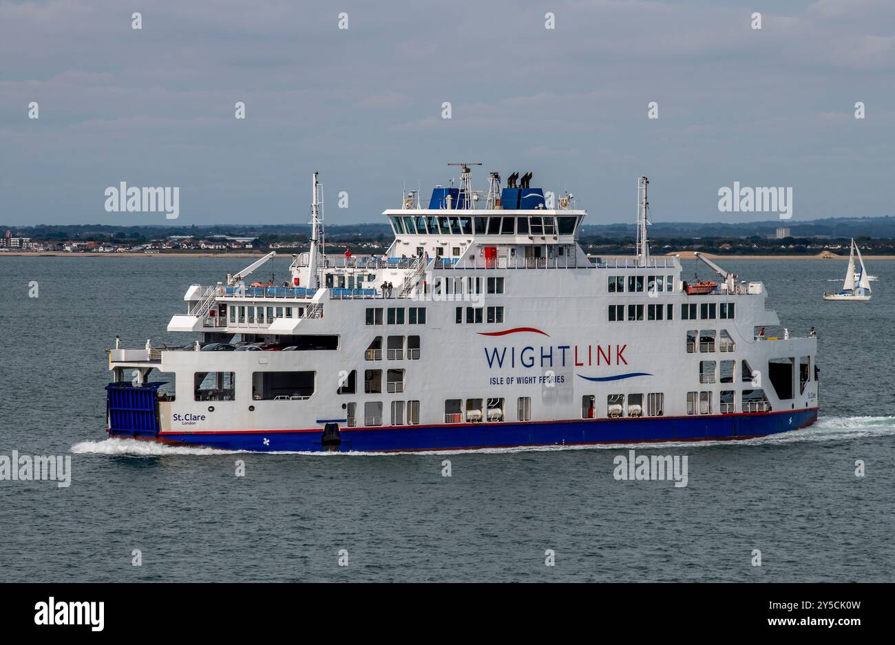 isle of wight wightlink ferry st Clare crossing the solent between ...