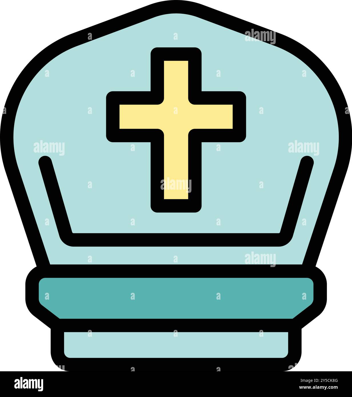 Christian pope hat with holy cross showing faith and religion Stock ...