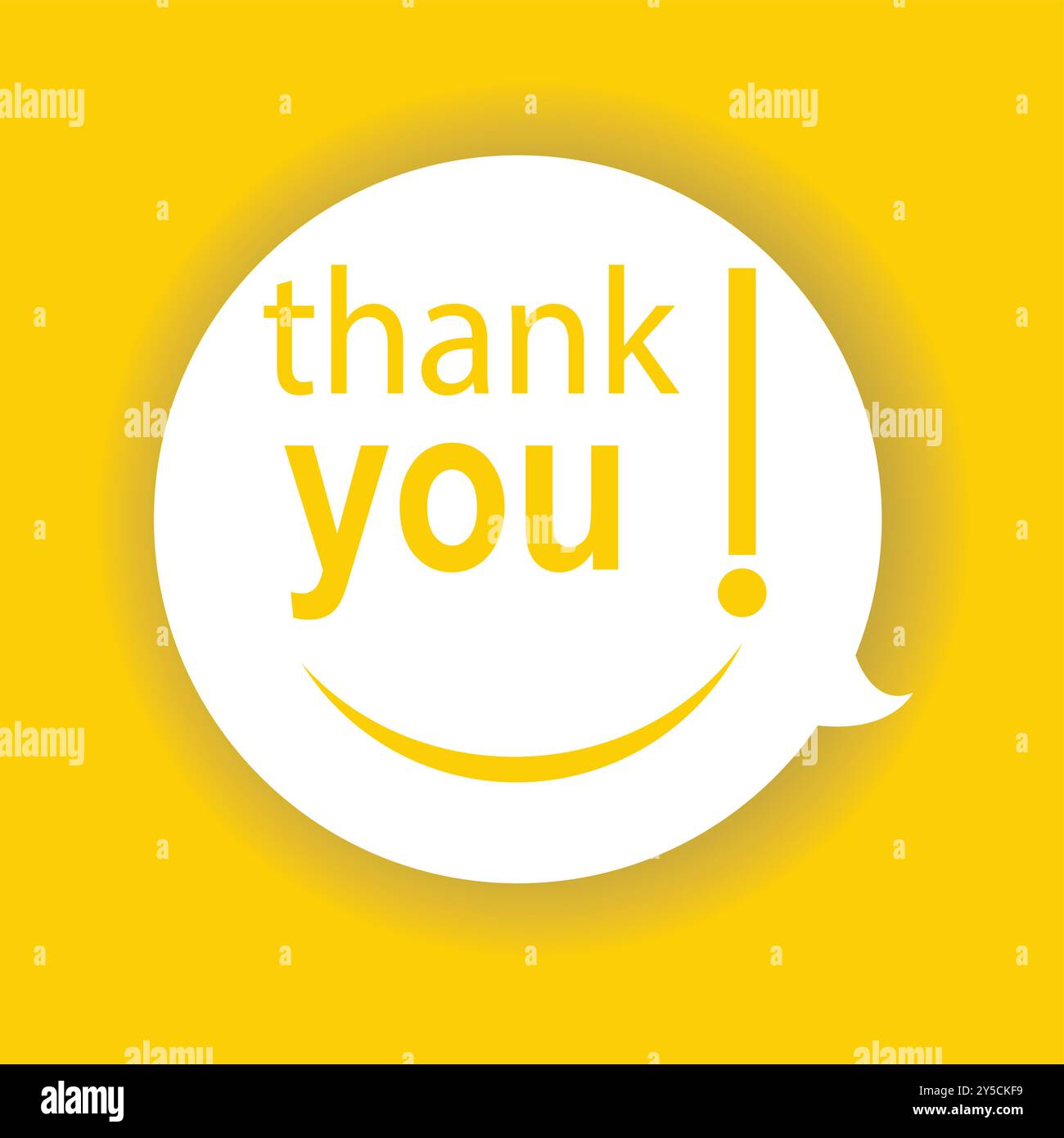 word Thank you in a bubble on a yellow background Stock Vector Image ...