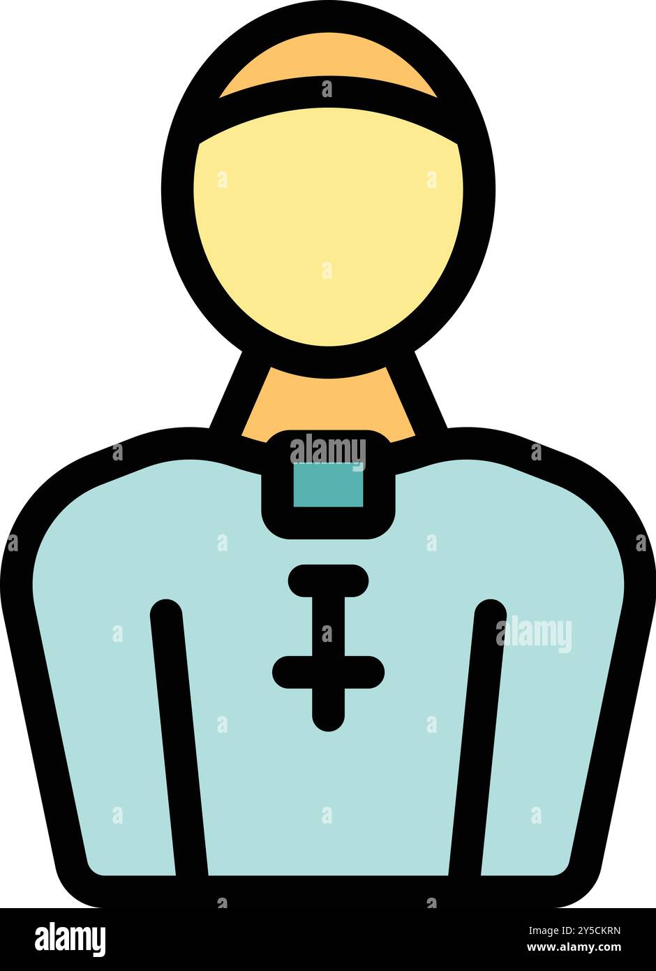 This simple icon depicts a catholic priest wearing a cassock with a ...