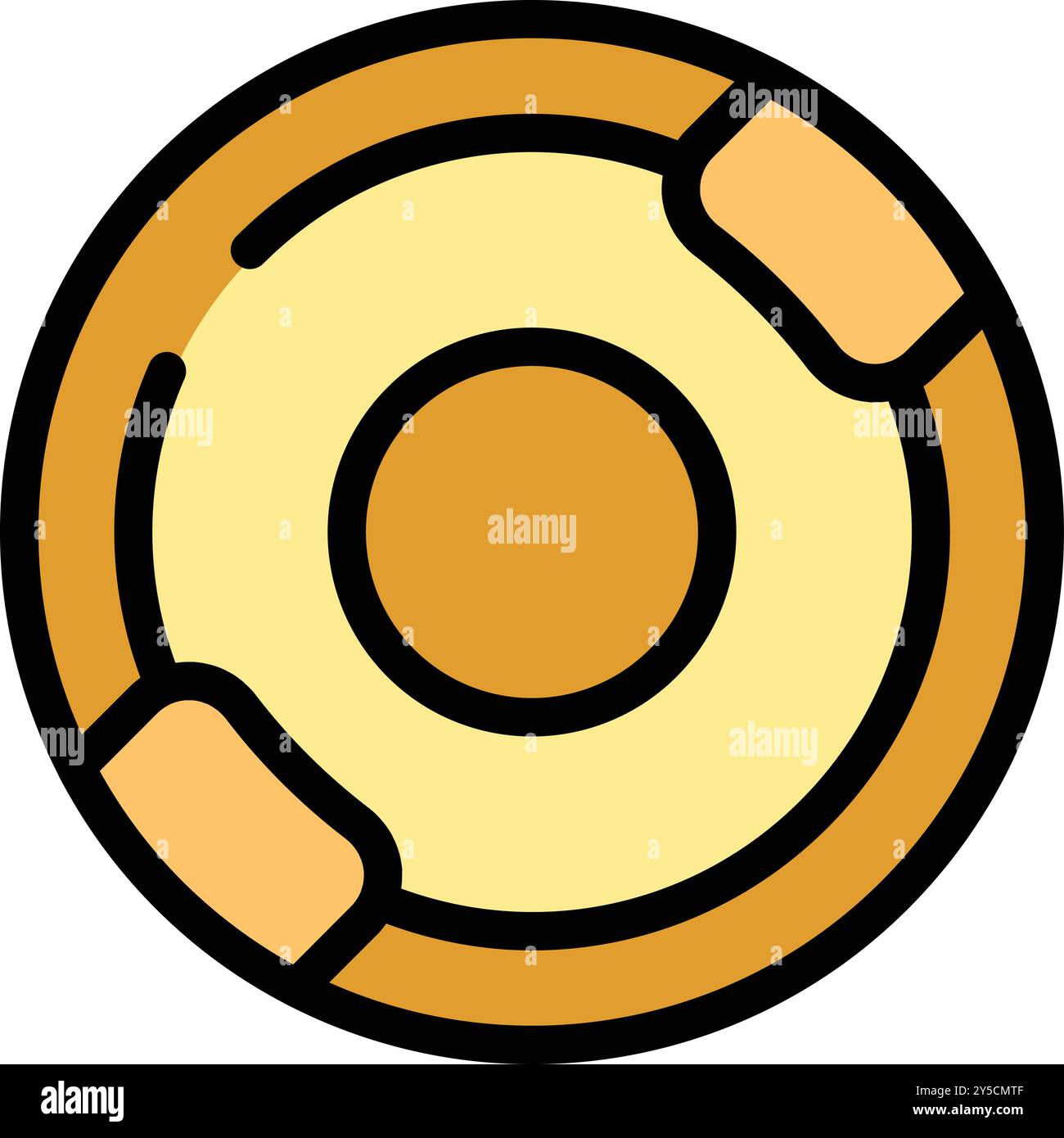 Yellow round lifebuoy floating on water helping people in danger of ...
