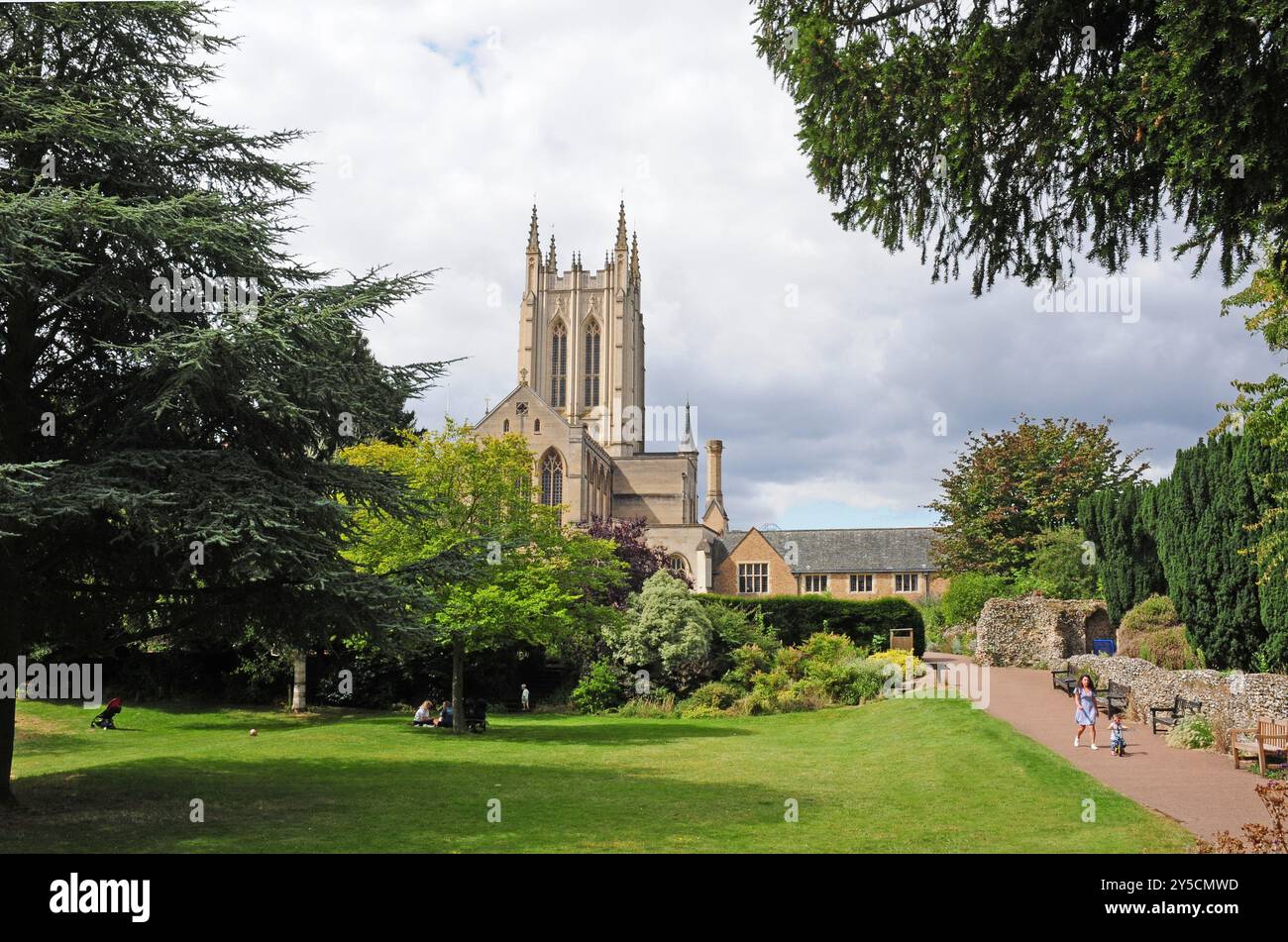 The Cathedral, from the Abbey Gardens, Bury St Edmunds Stock Photo - Alamy