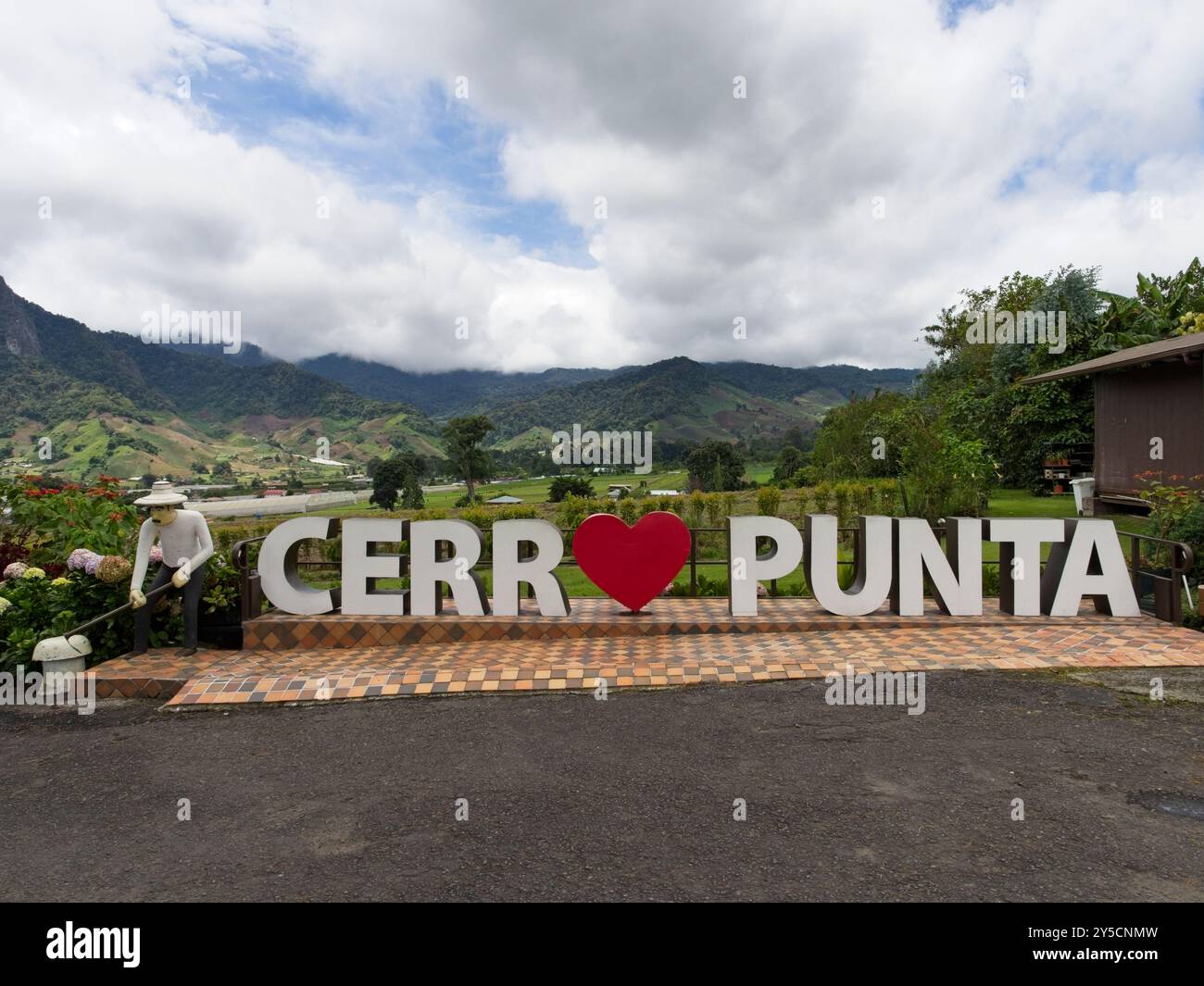 Cerro Punta sign in Panama Highlands Stock Photo - Alamy