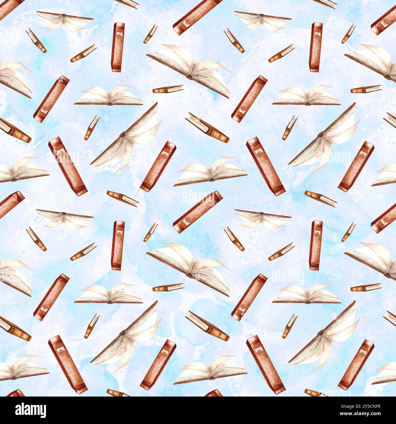 Books vintage, textbook. Seamless pattern stylized. Hand drawn ...