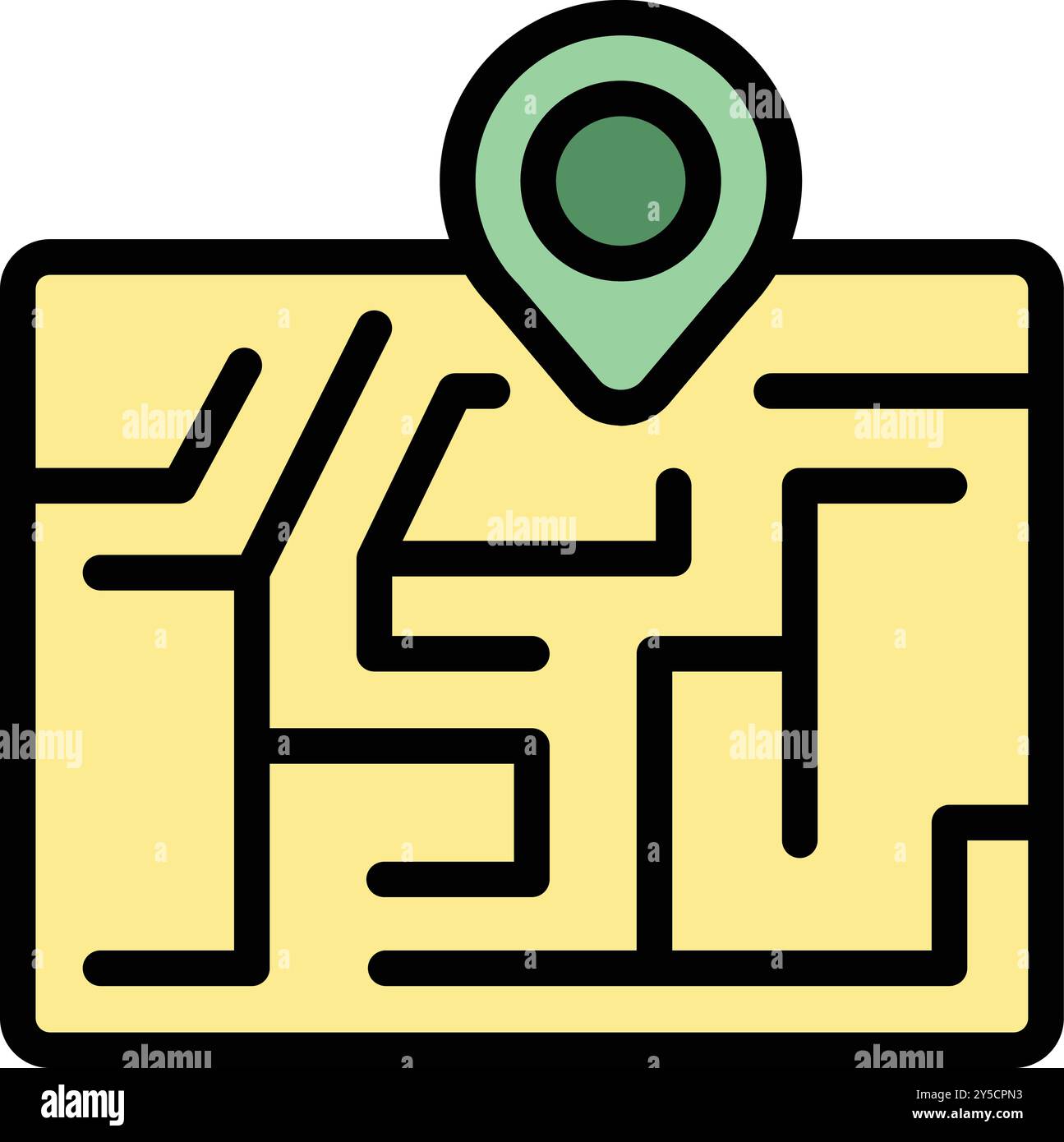 Location pin icon showing the exact position of a place on a city map ...