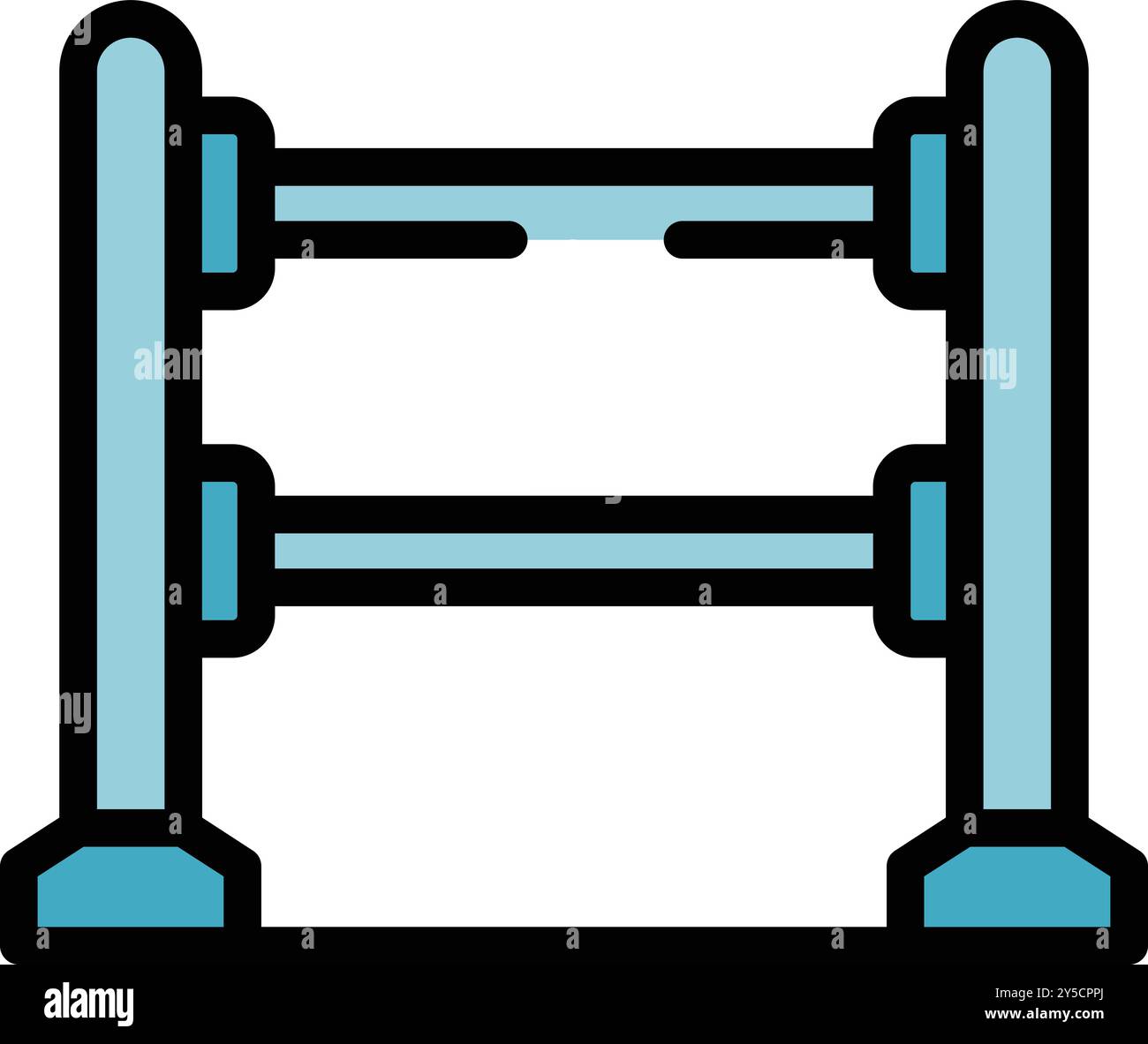 This vector illustration features a simple yet effective metal barrier ...