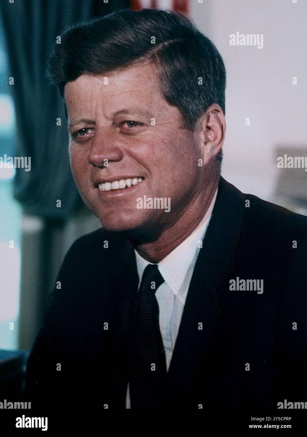 President John F. Kennedy, photographed in the Oval Office on 11 July ...
