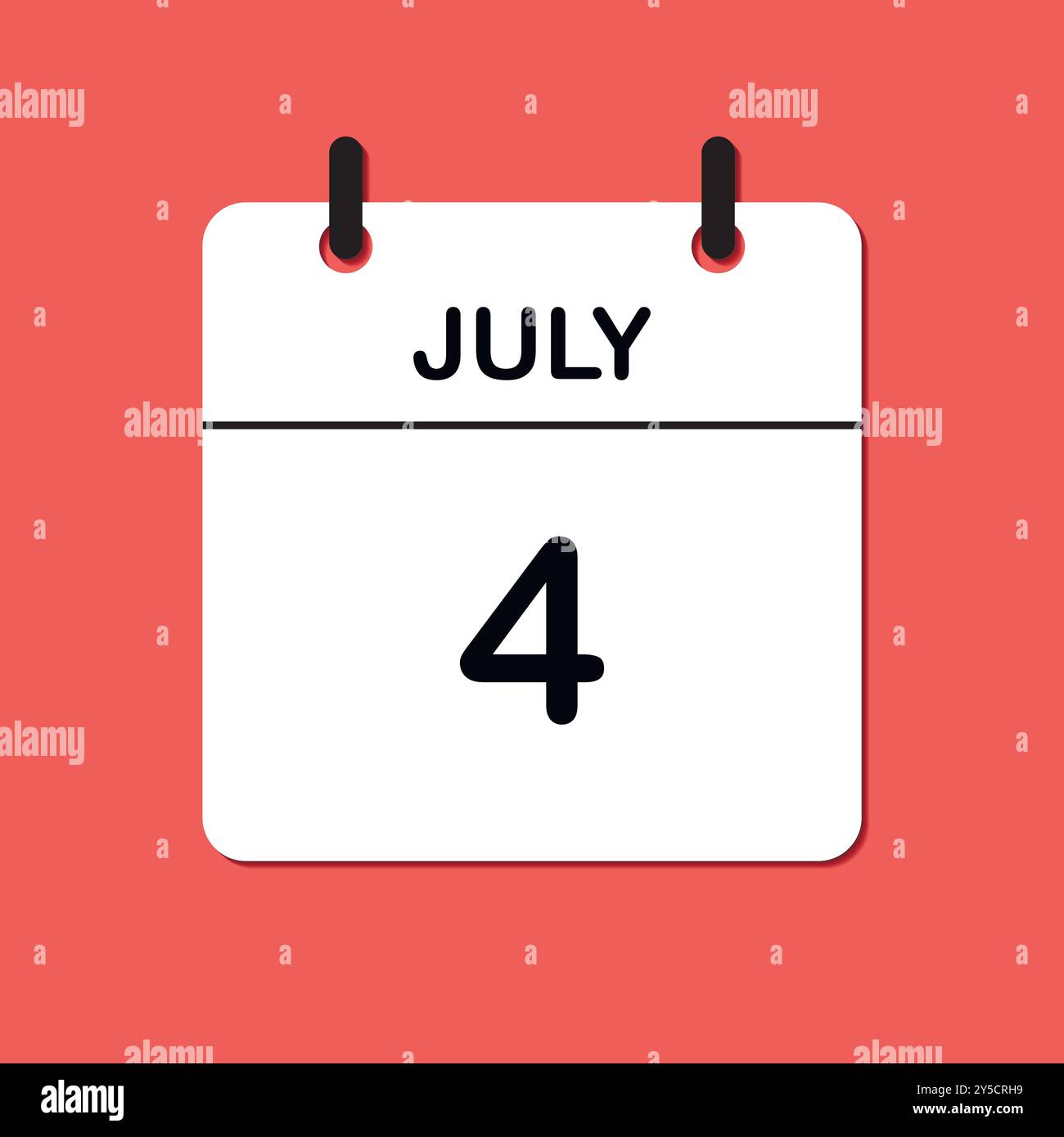 July 4. Daily Calendar icon for design. Simple design for business ...