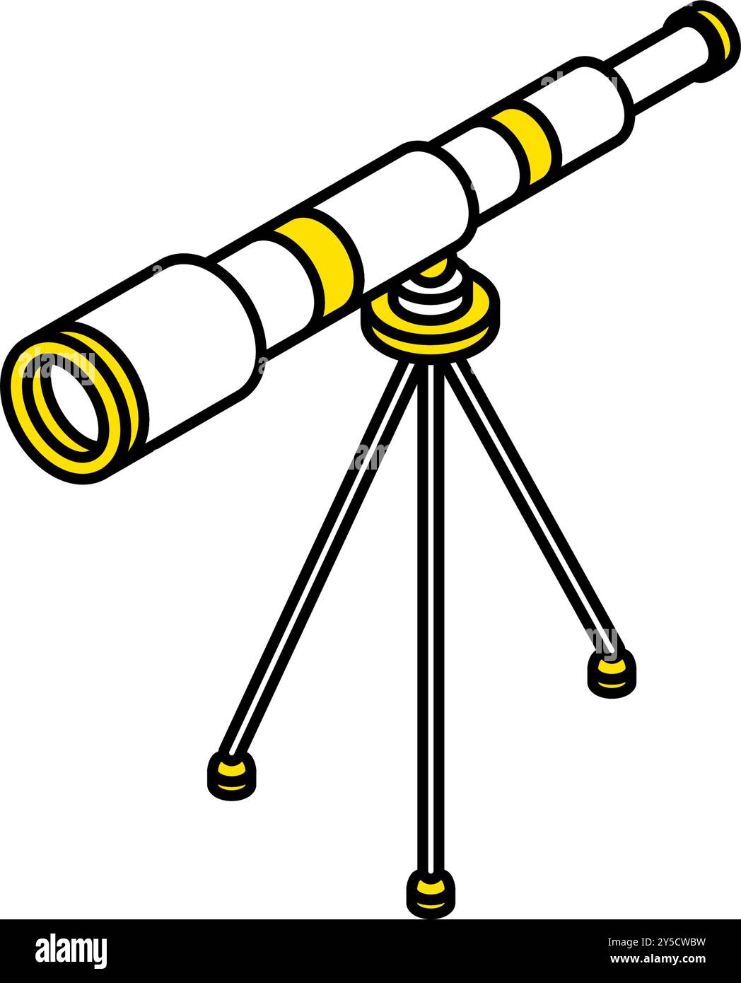 Simple line drawing of a telescope, isometric illustration, Vector ...