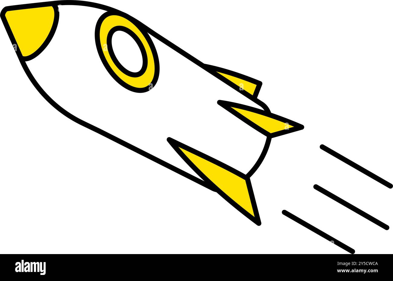 Simple line drawing of a rocket, isometric illustration, Vector ...