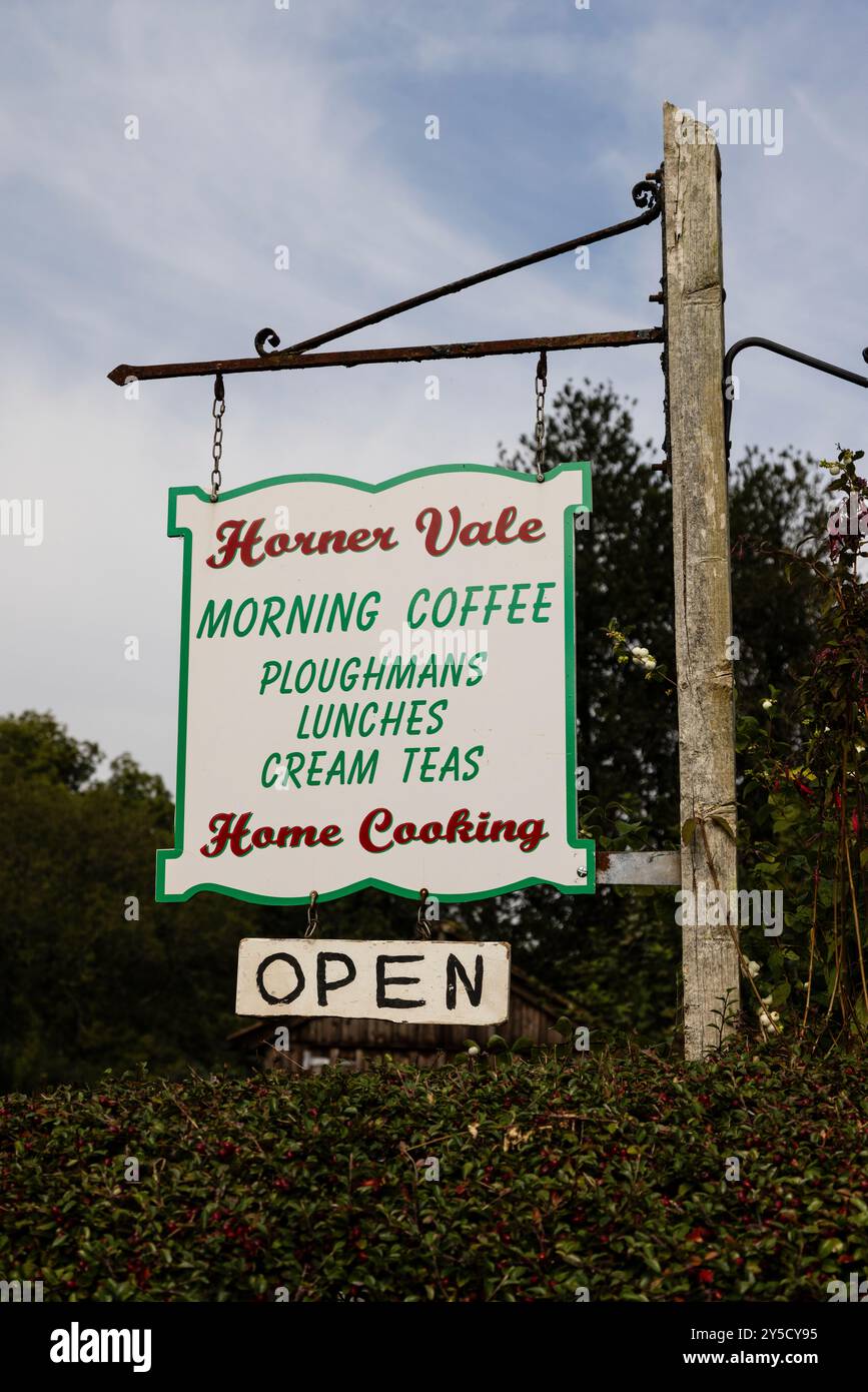 Tea Room sign, Horner, Somerset Stock Photo - Alamy