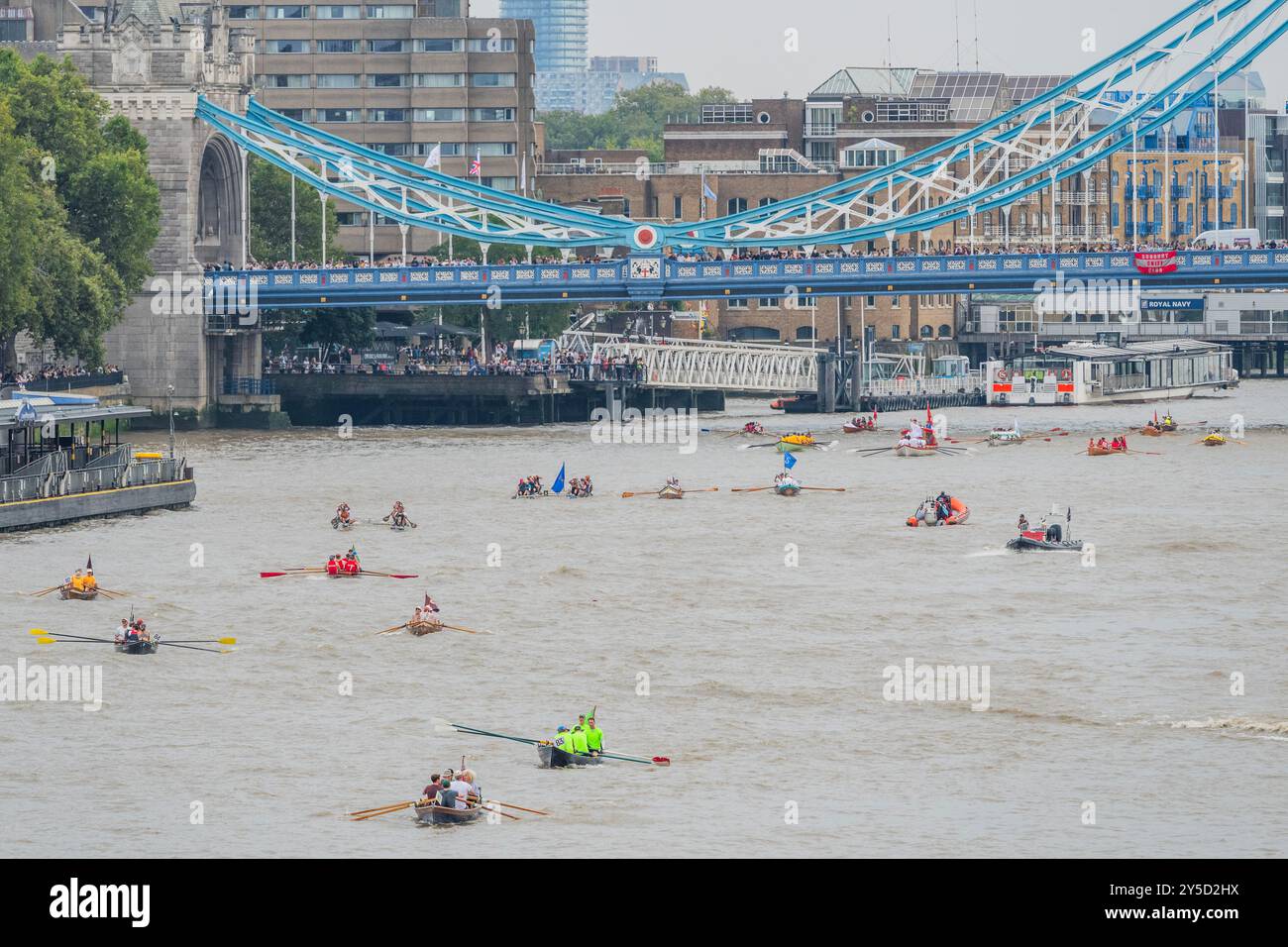 London, UK. 21st Sep, 2024. Passing under tower brdge - The Great River ...
