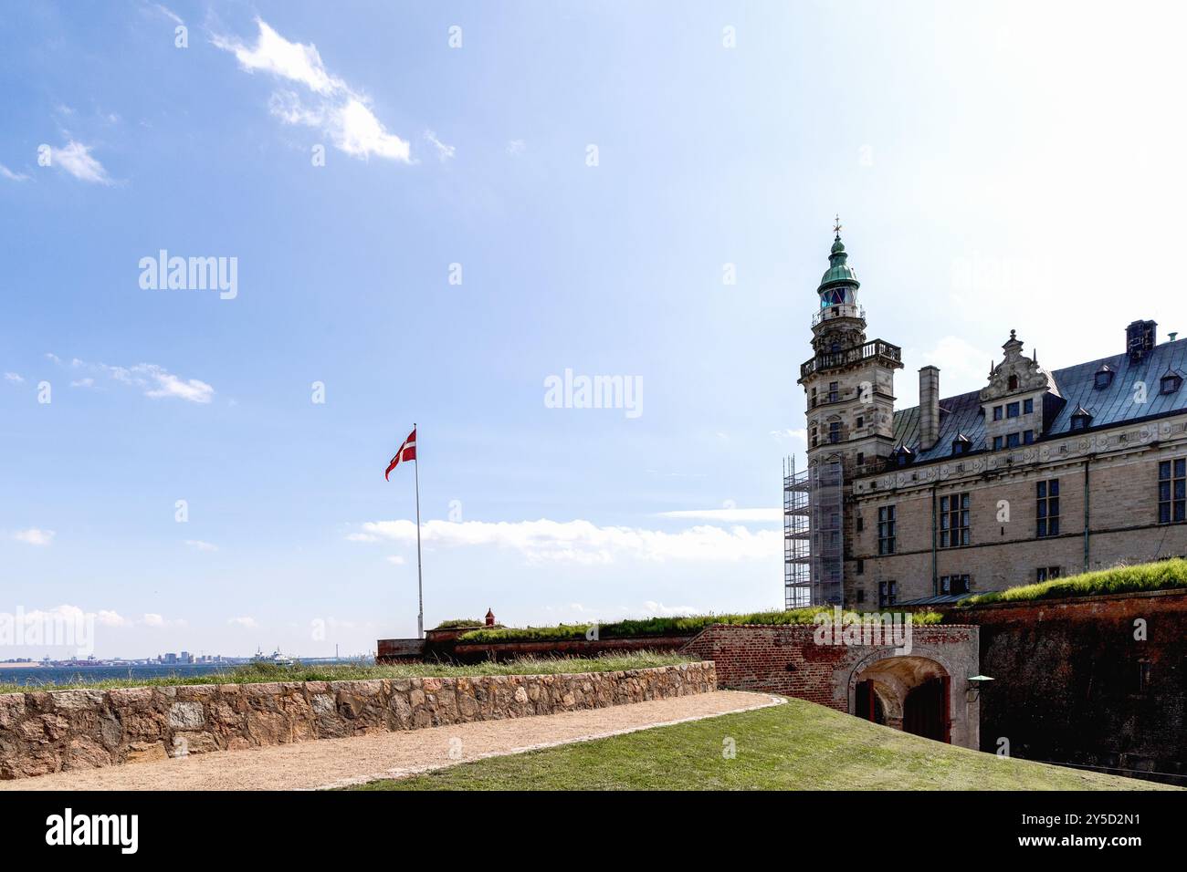 Beautiful Kronborg castle Elsinore city in Denmark. Magnificent renaissance castle. Home of ...