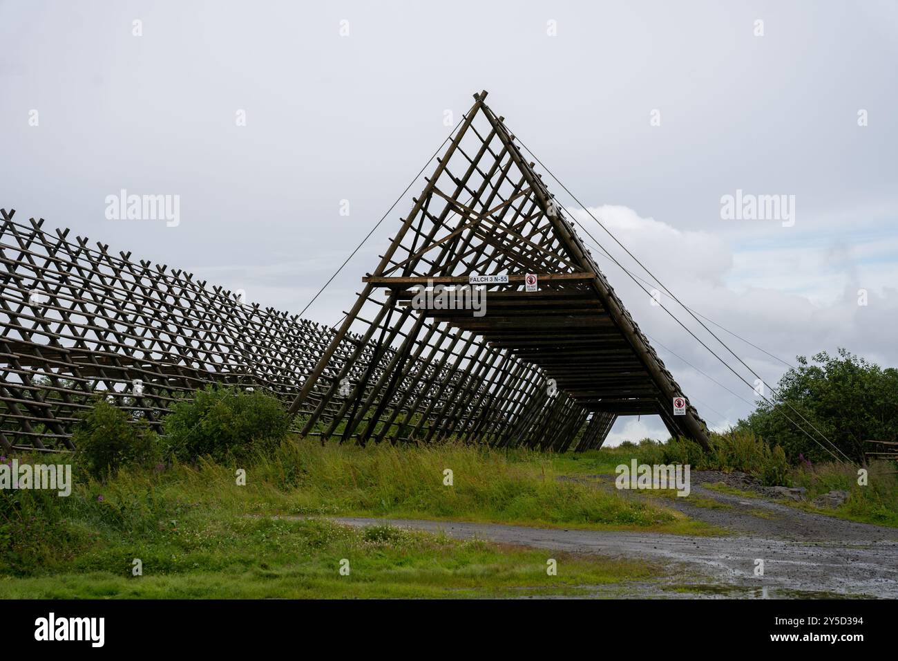 Empty fish drying flake in Svolvaer, Norway Stock Photo - Alamy