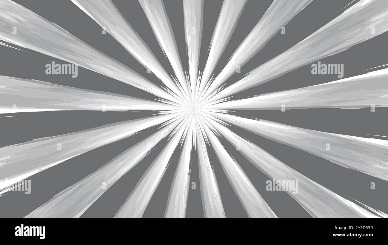 Abstract Radial Burst Monochrome Graphic Design. Retro grayscale sun ...