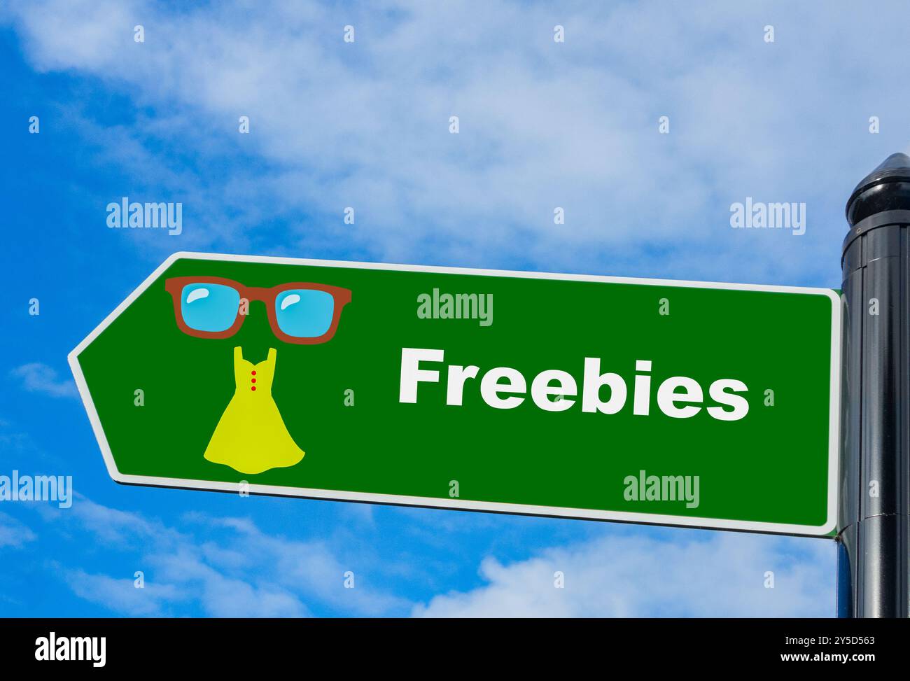 Glasses and dress on freebies sign hi-res stock photography and images ...