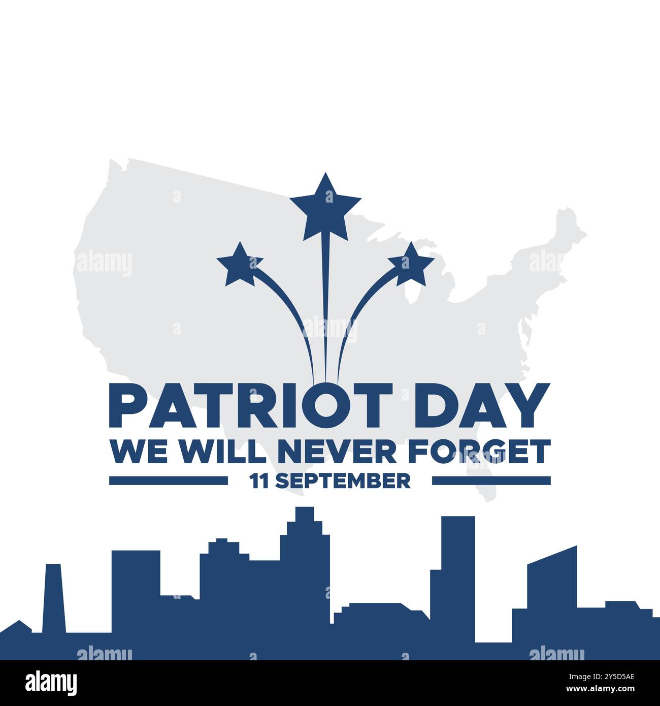 Patriot Day, we will never forget, 11 September - 911 Remembrance Day, greeting card, USA flag ...
