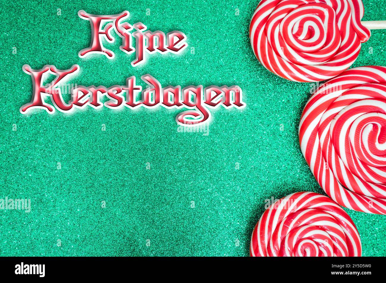Christmas card with Merry Christmas in Dutch. with red and white candy ...