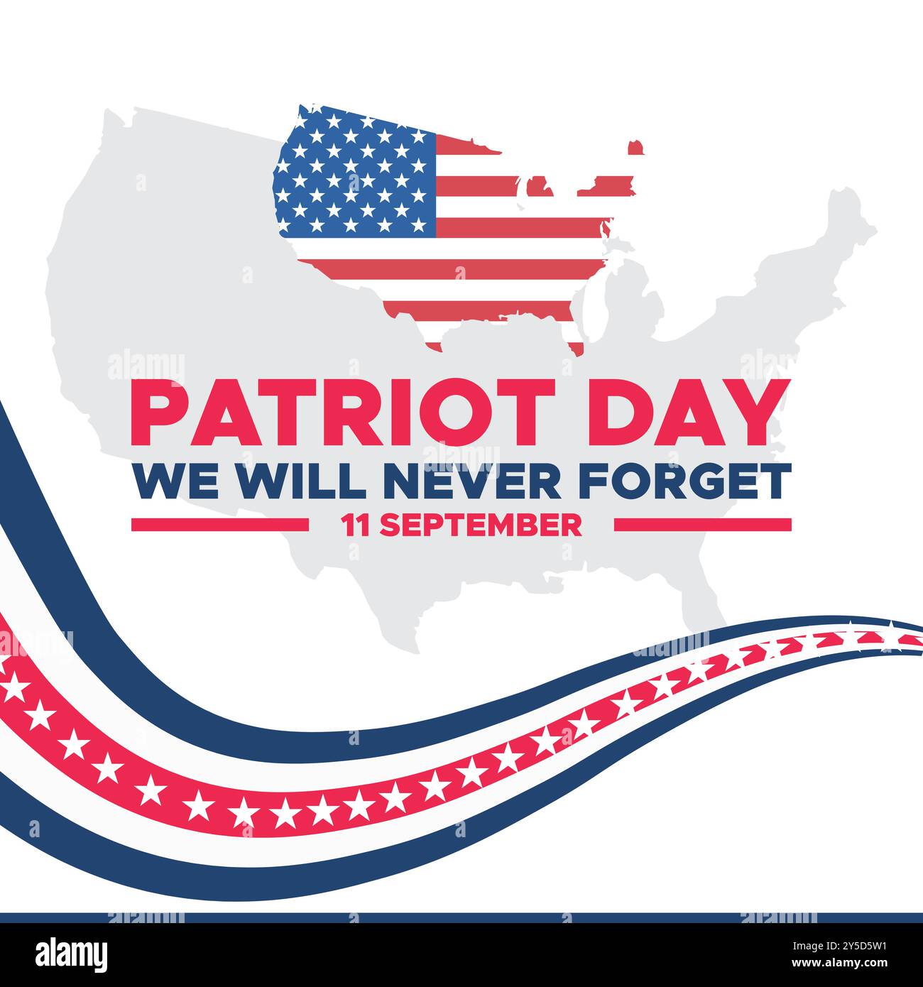 Patriot Day, we will never forget, 11 September - 911 Remembrance Day, greeting card, USA flag ...