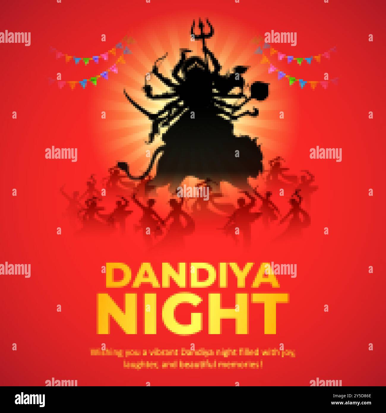 Dandiya in disco Garba Night banner poster for Navratri Dussehra ...