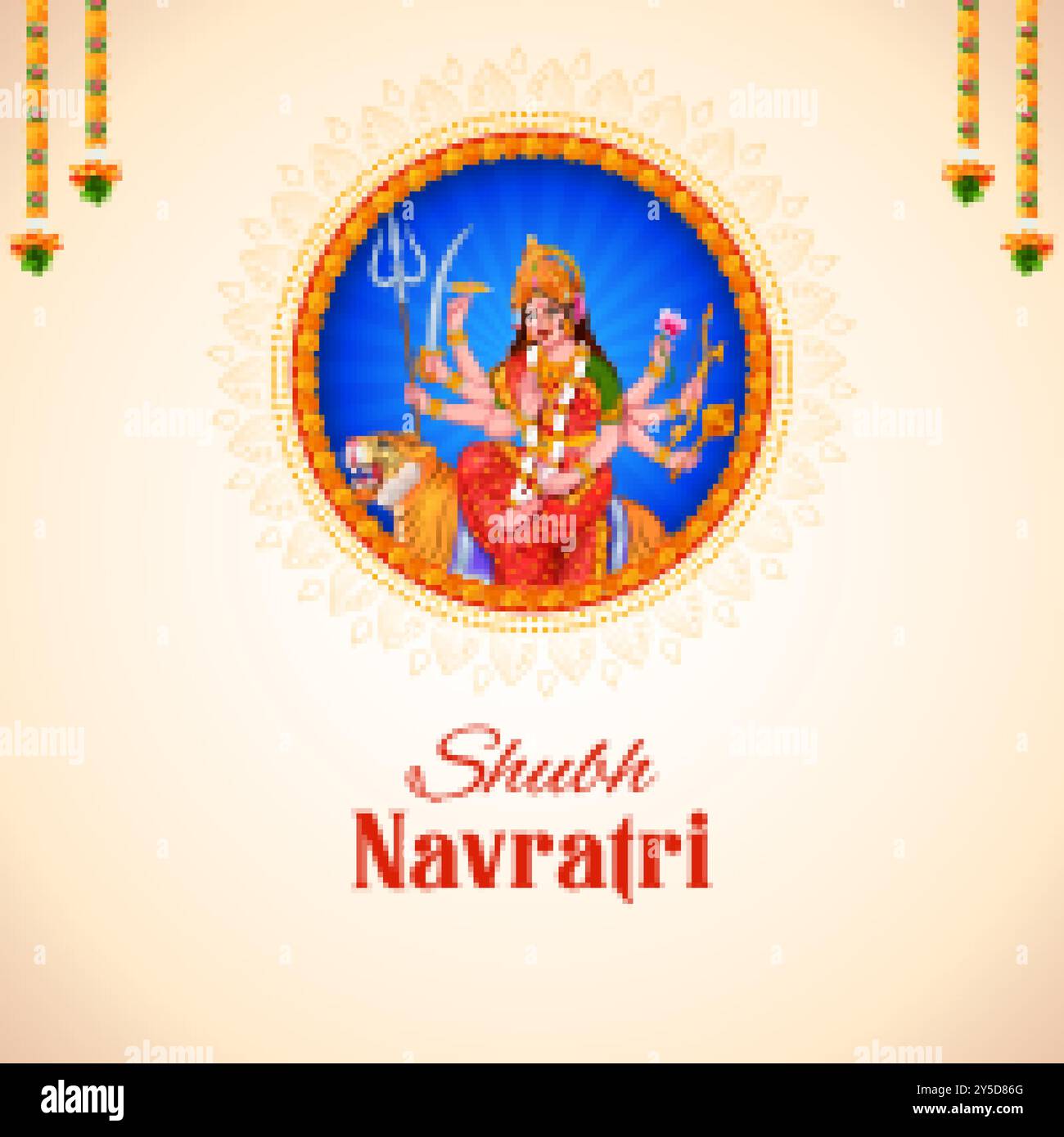 Sherawali Maa in Happy Durga Puja Subh Navratri Indian religious ...