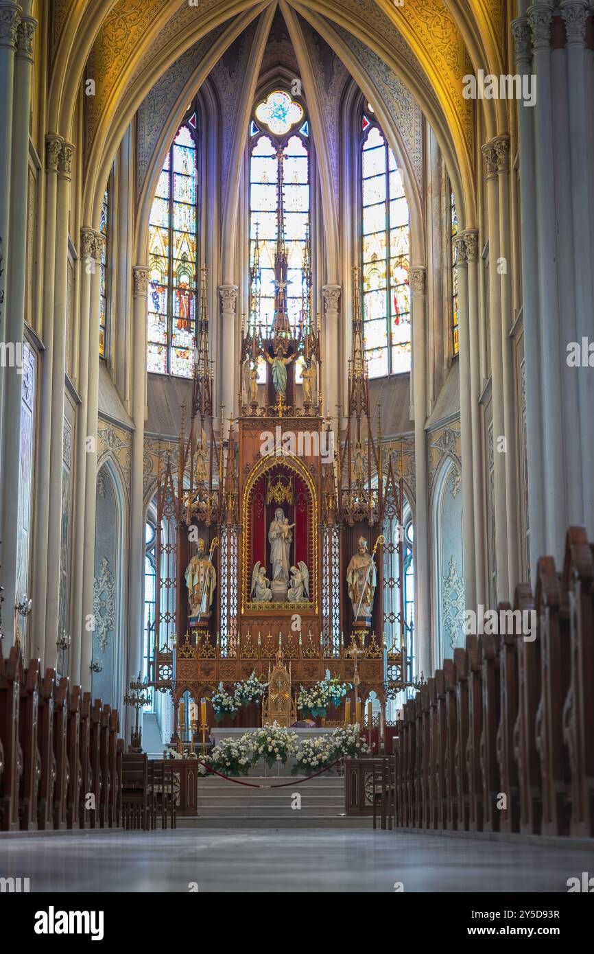 A stunning view of the Gothic cathedral's interior, showcasing a ...