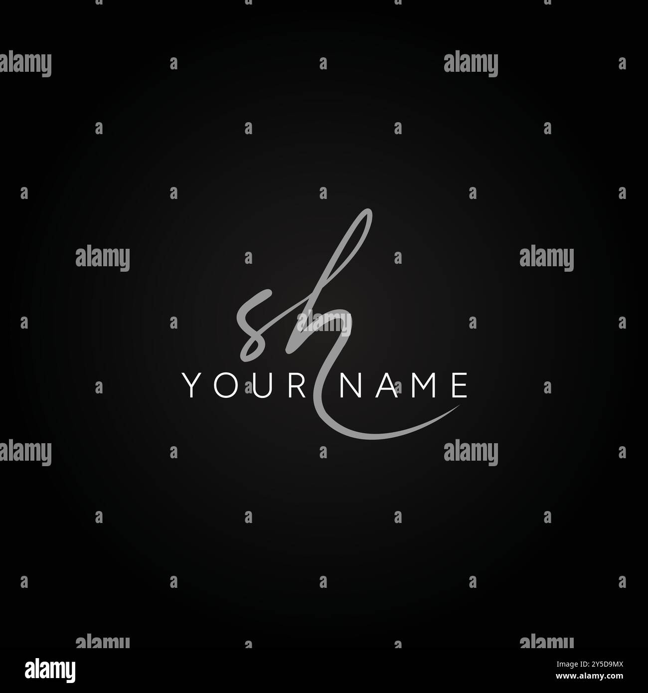Handwritten Signature logo for Initial Letter SH - Vector Logo Template ...