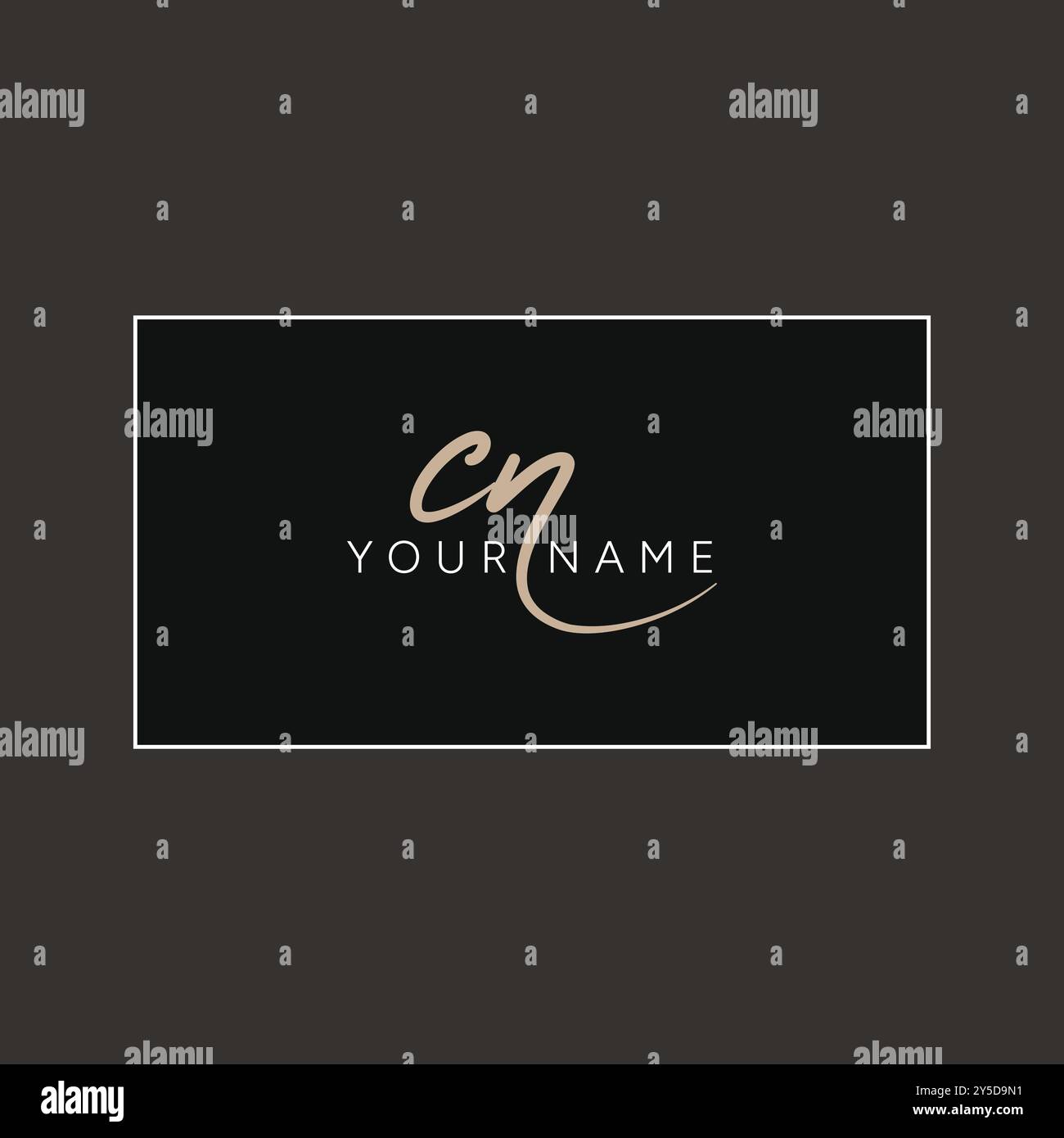Initial Letter CN Vector Logo Template in handwritten Signature Style ...