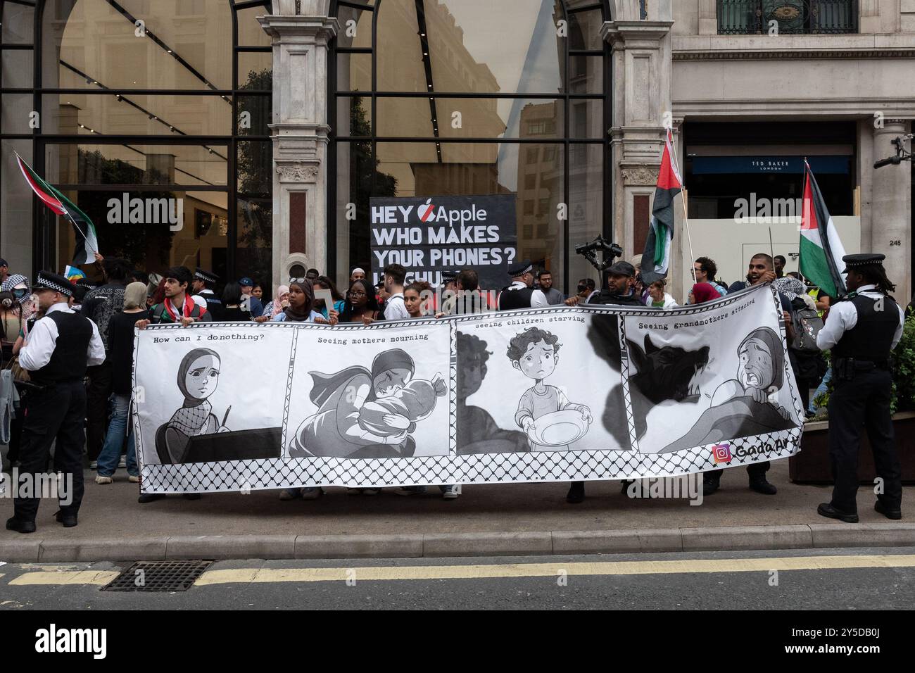 London, UK. 21 September, 2024. In a protest timed to coincide with the ...