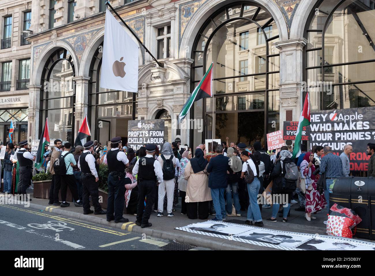 London, UK. 21 September, 2024. In a protest timed to coincide with the ...