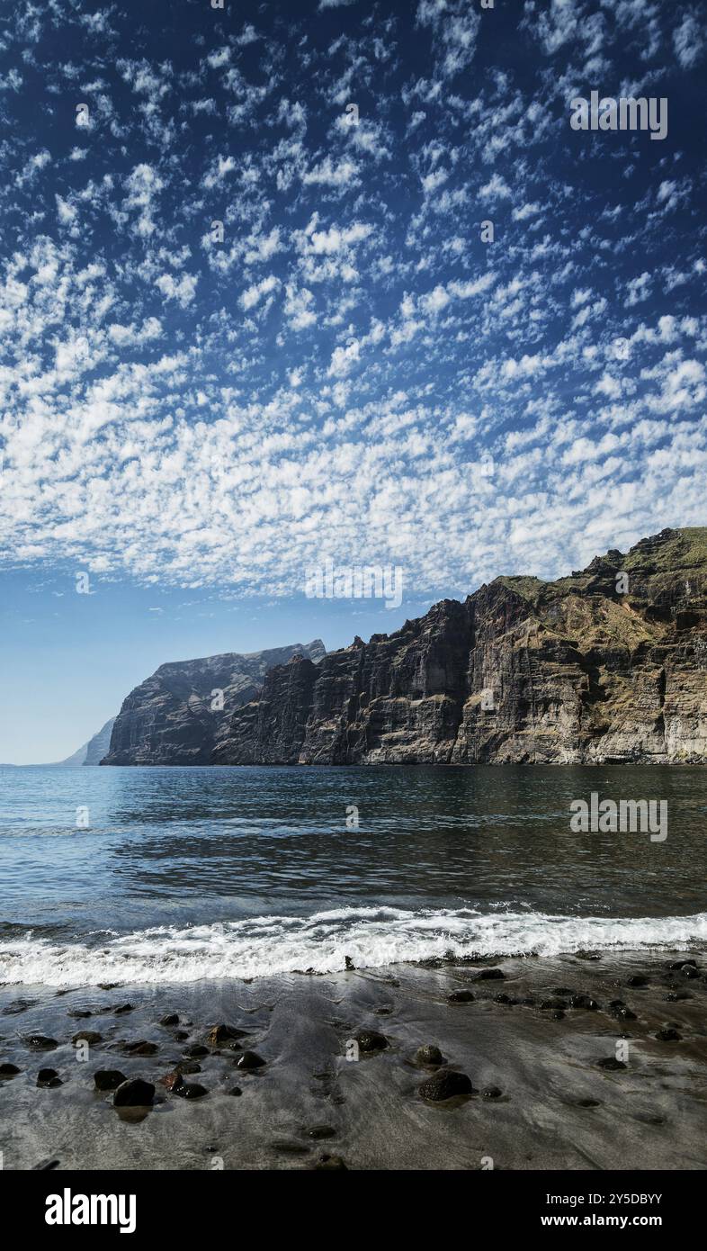 Los gigantes cliffs natural famous landmark and volcanic black sand ...