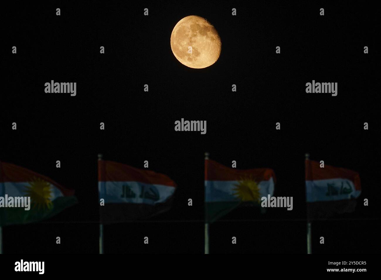 Duhok, Iraq. 20th Sep, 2024. A view of Waning Gibbous moon rising ...