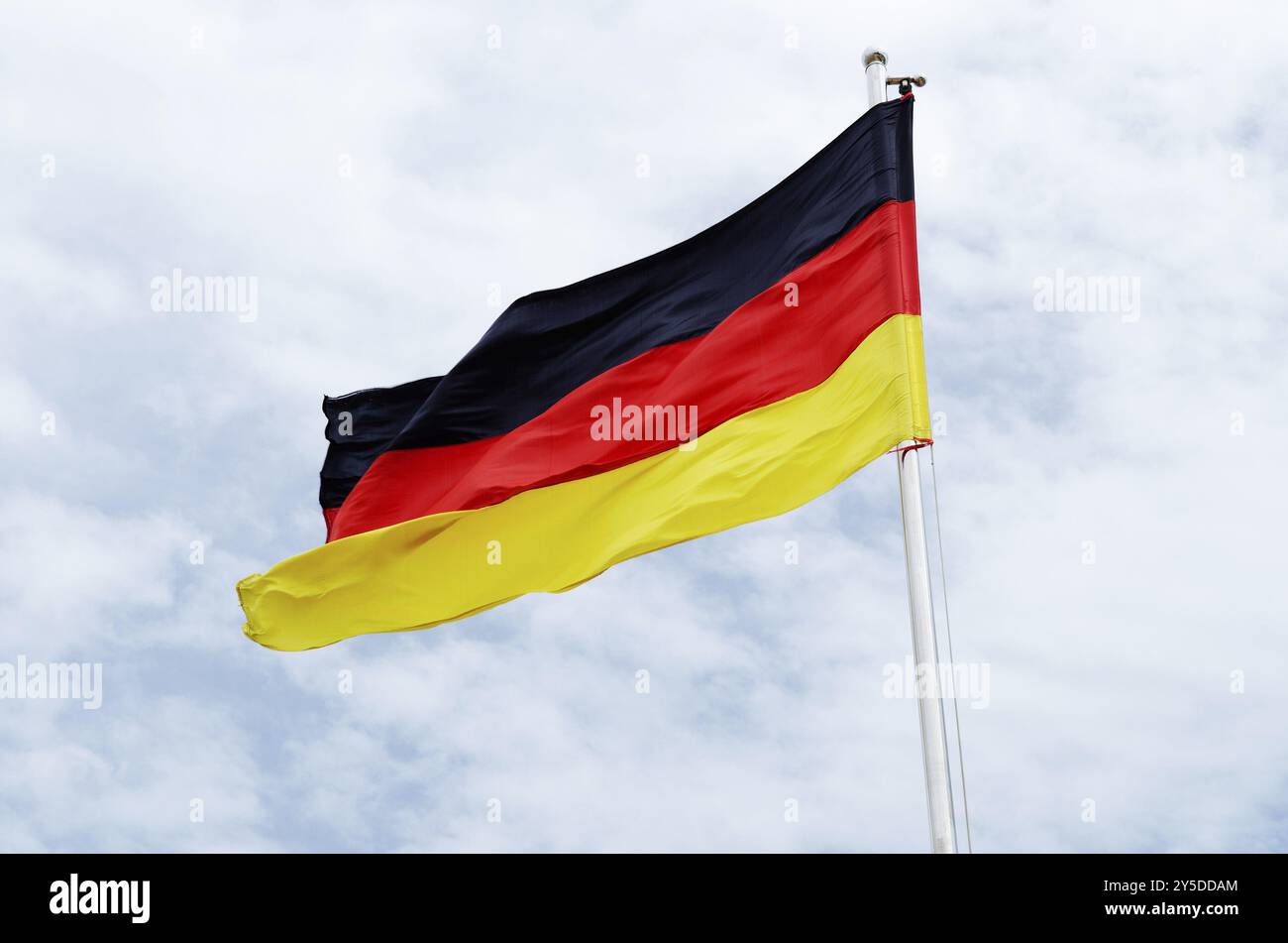 German flag on flagpost Stock Photo - Alamy