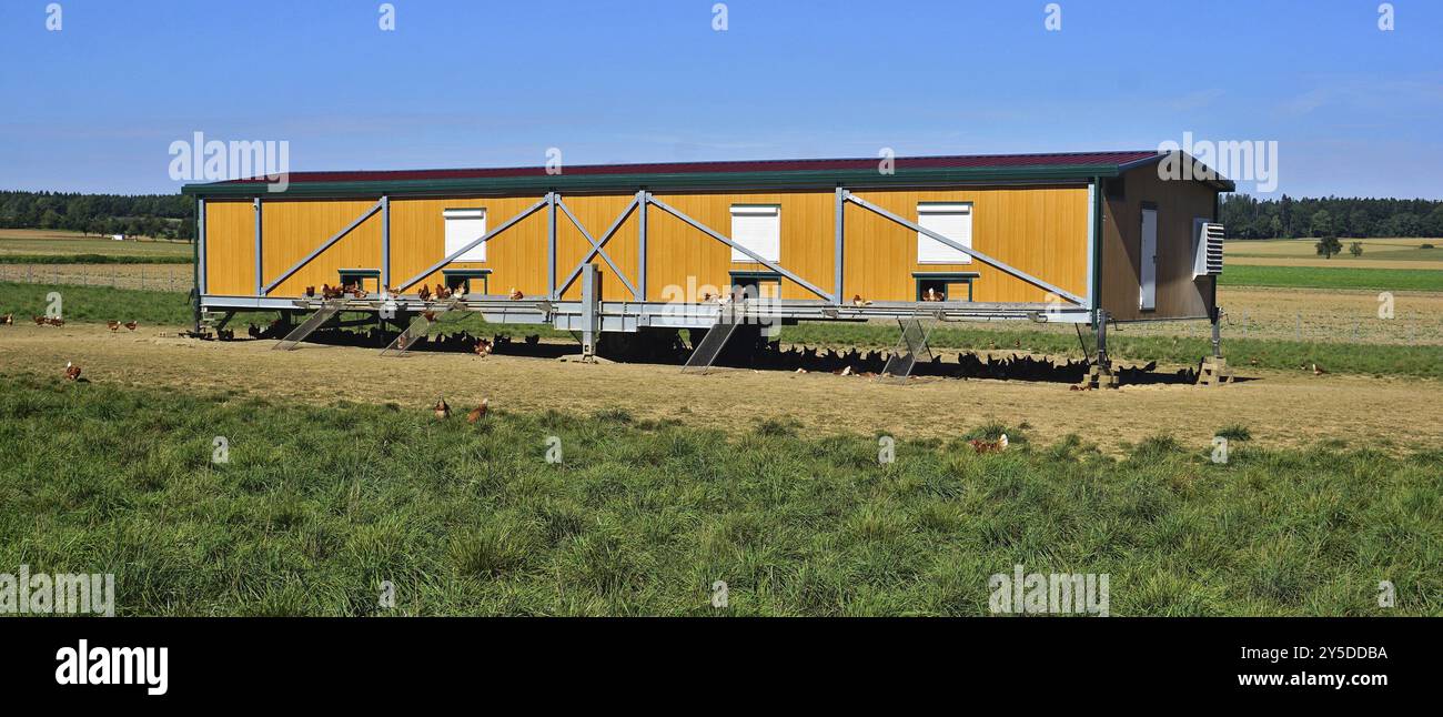 Mobile chicken coop, mobile chicken coop Stock Photo - Alamy