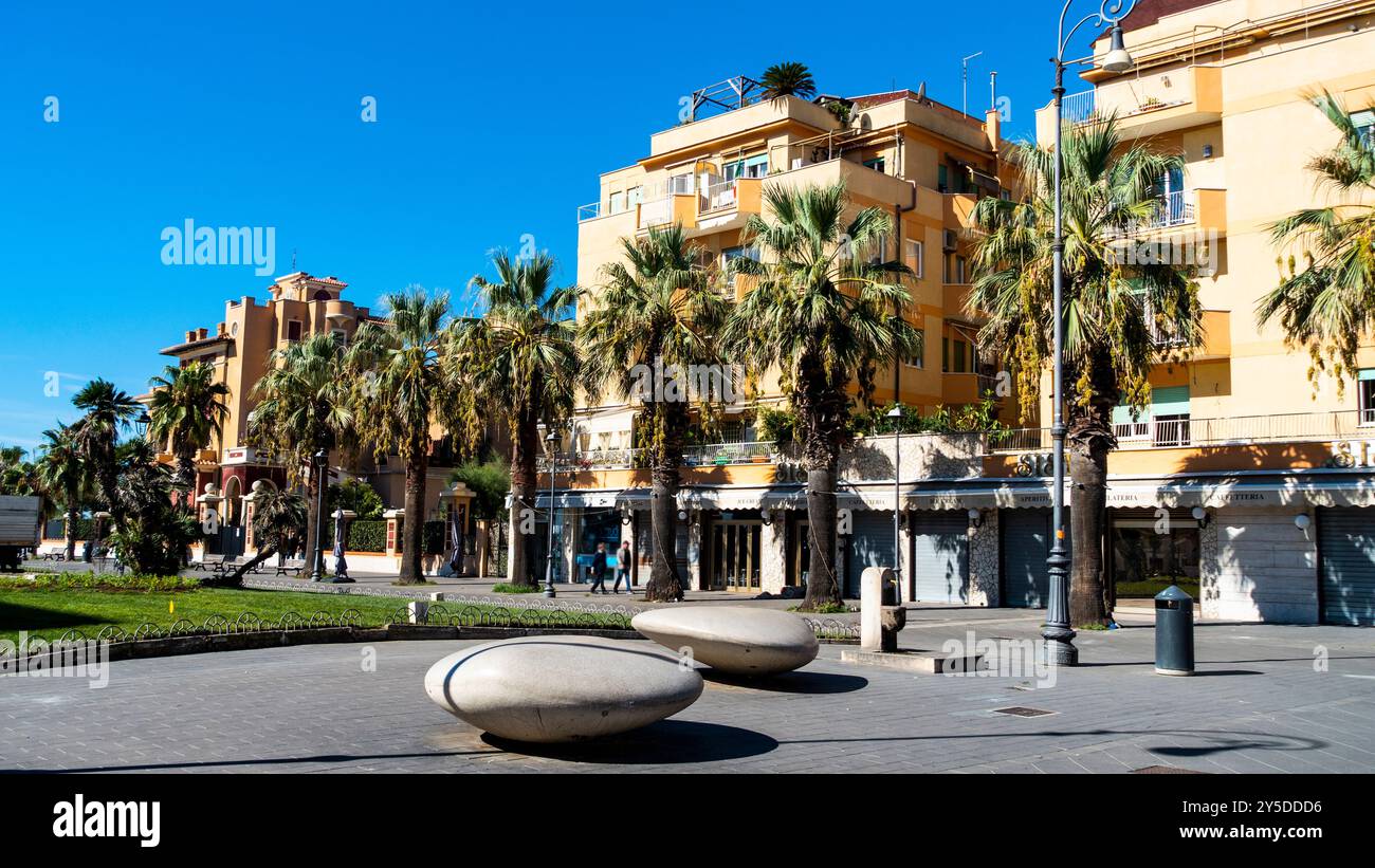 LIDO DI OSTIA – ROME, Overview of a building in "Piazza Anco Marzio ...