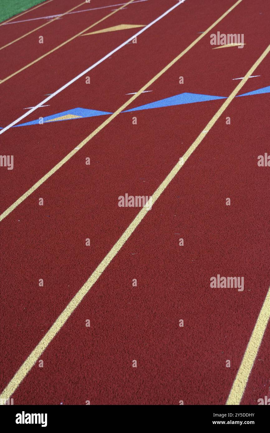 Some red Lanes from a Running track Stock Photo - Alamy