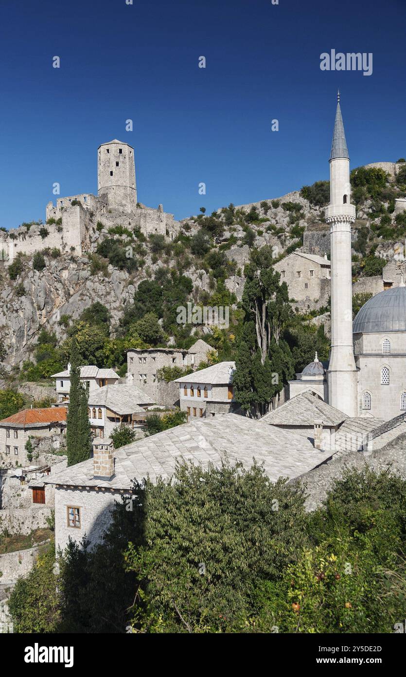 Scenic view of pocitelj village traditional old architecture buildings ...