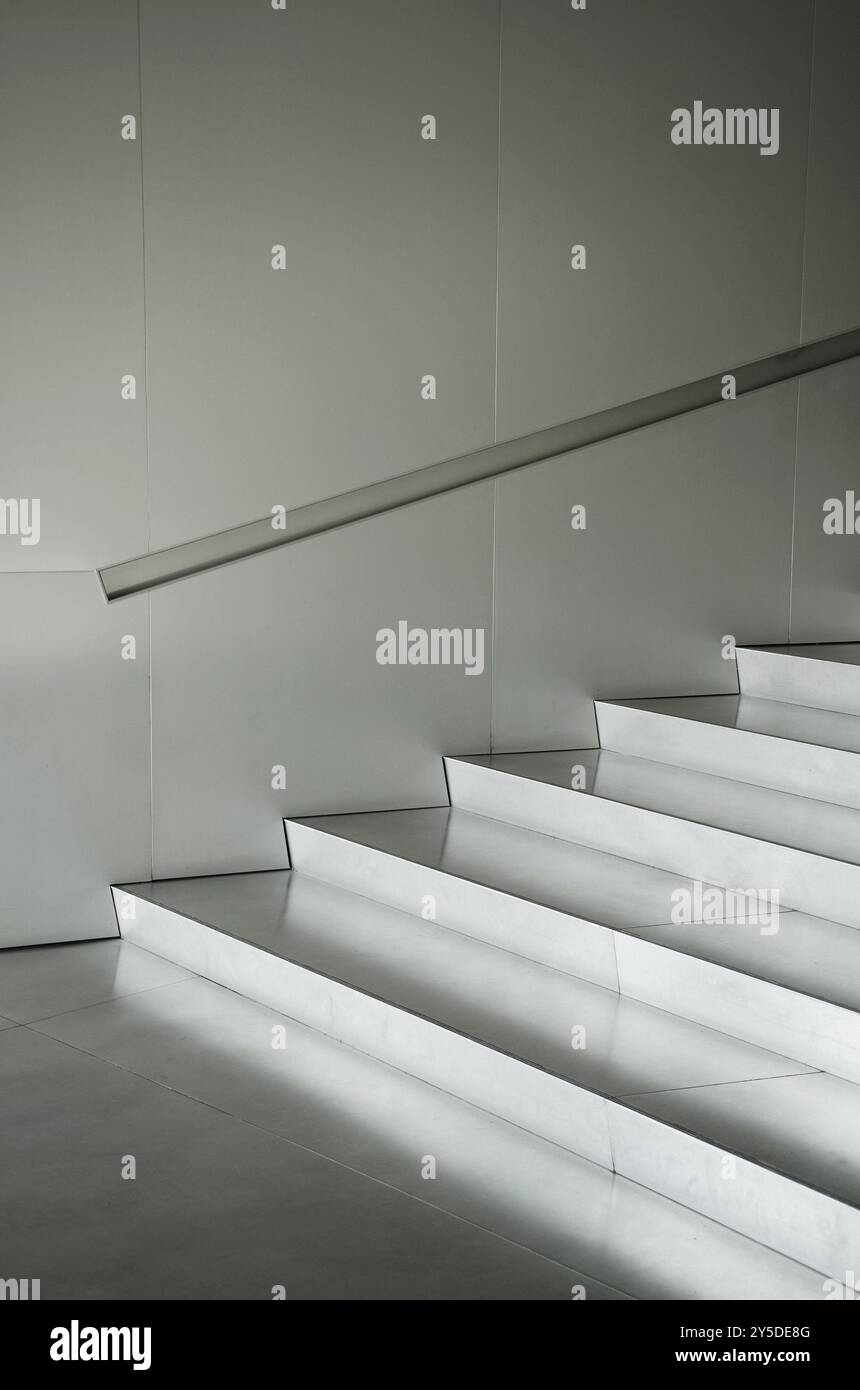 Aluminium silver metal stairs architecture detail Stock Photo - Alamy