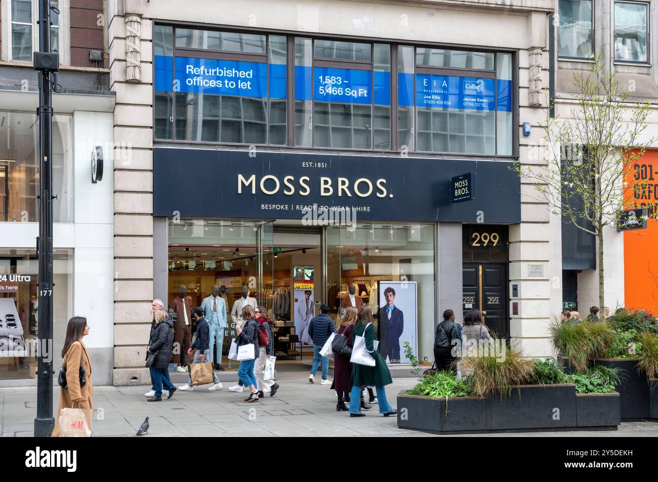 London, UK - March, 23, 2024 : Moss Bros shop on Oxford Street in ...