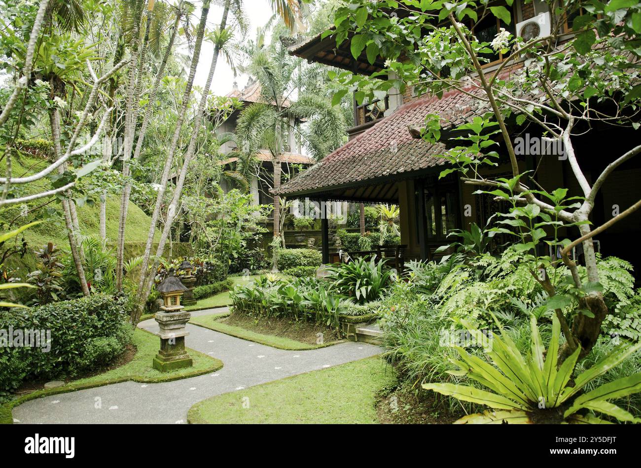 Tropical gardens in bali indonesia resort Stock Photo - Alamy