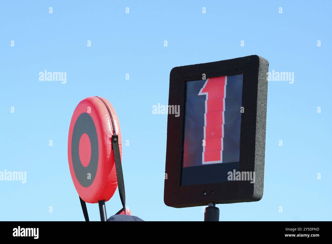 Football down markers Stock Photo - Alamy
