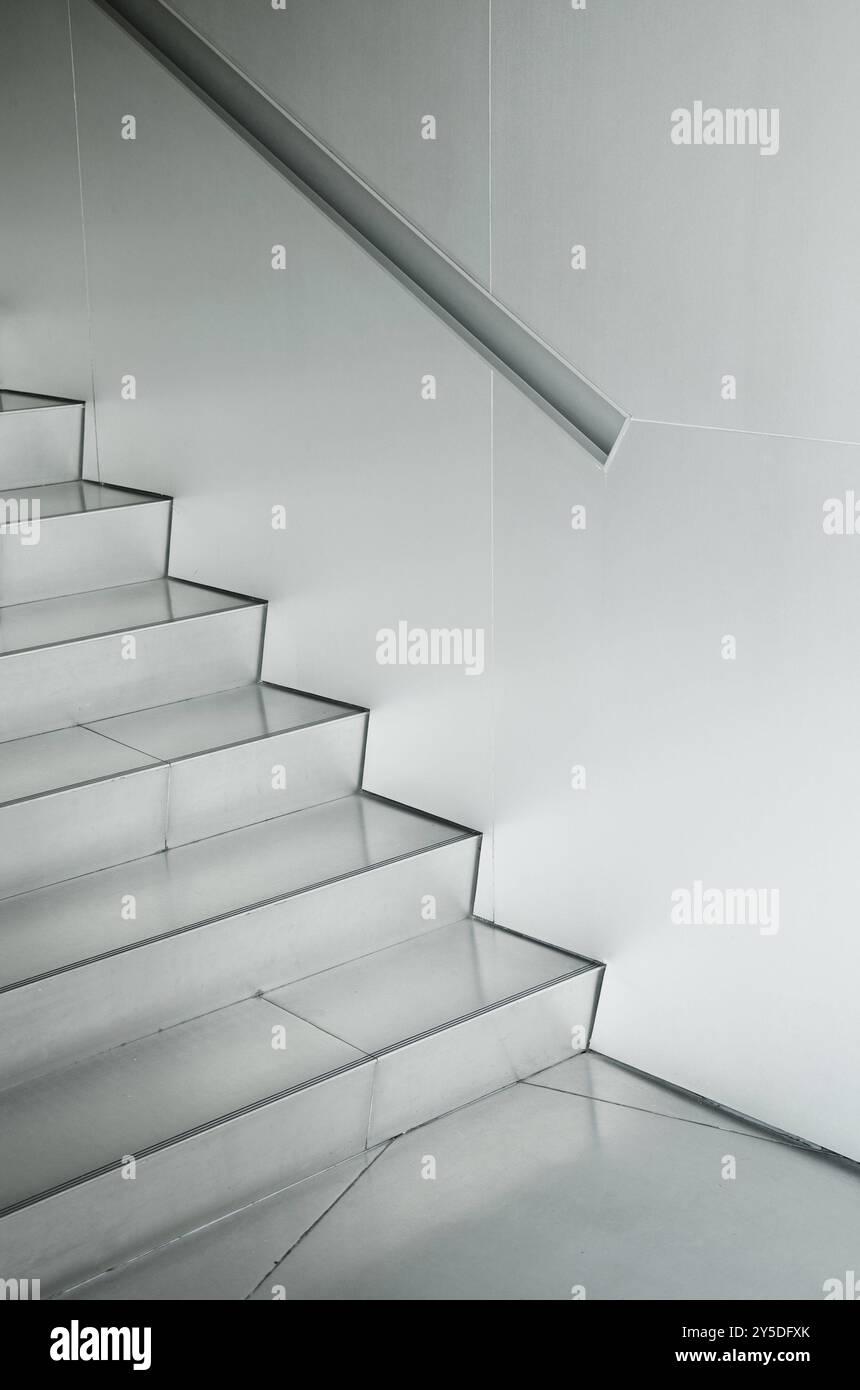 Aluminium silver metal stairs architecture detail Stock Photo - Alamy
