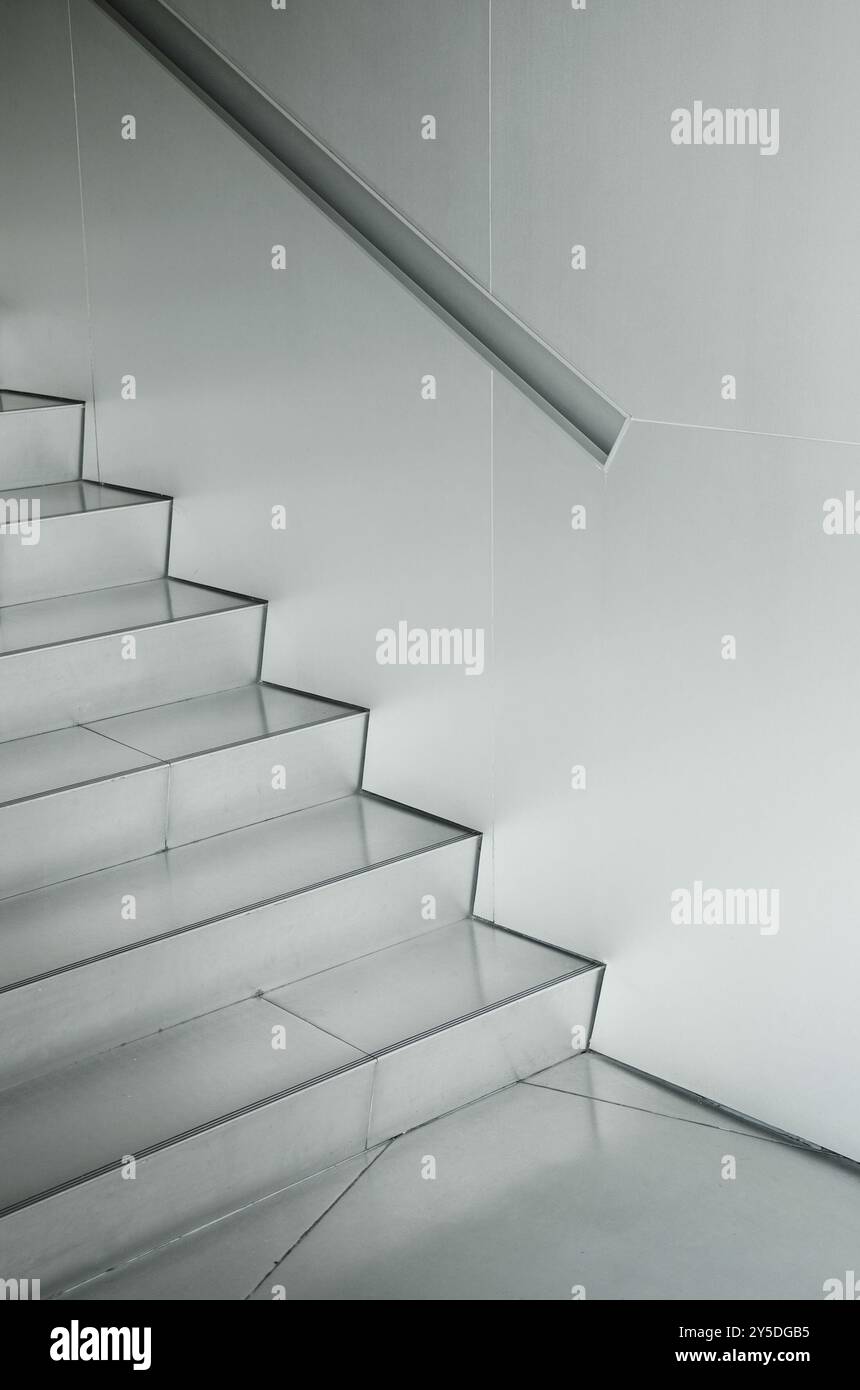 Aluminium silver metal stairs architecture detail Stock Photo - Alamy