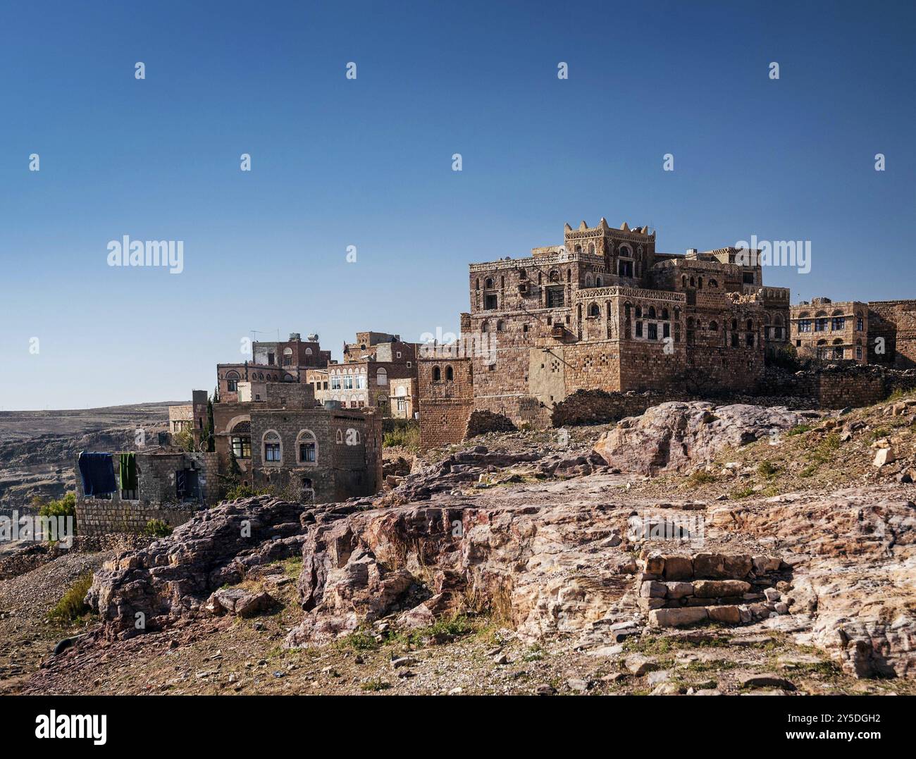 Thila old arabian village landscape view in rural yemen near sanaa ...